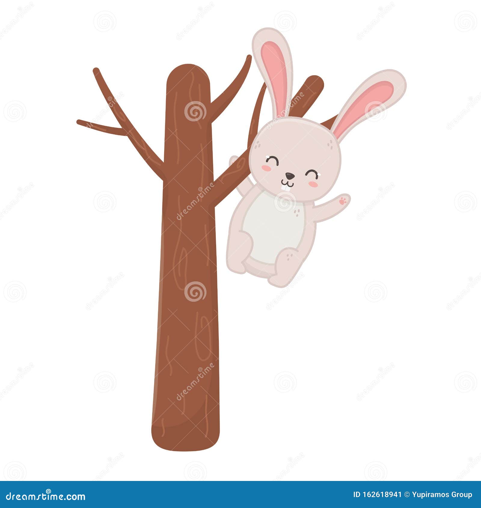 Cute Rabbit Hanging from the Tree Hello Autumn Stock Vector ...