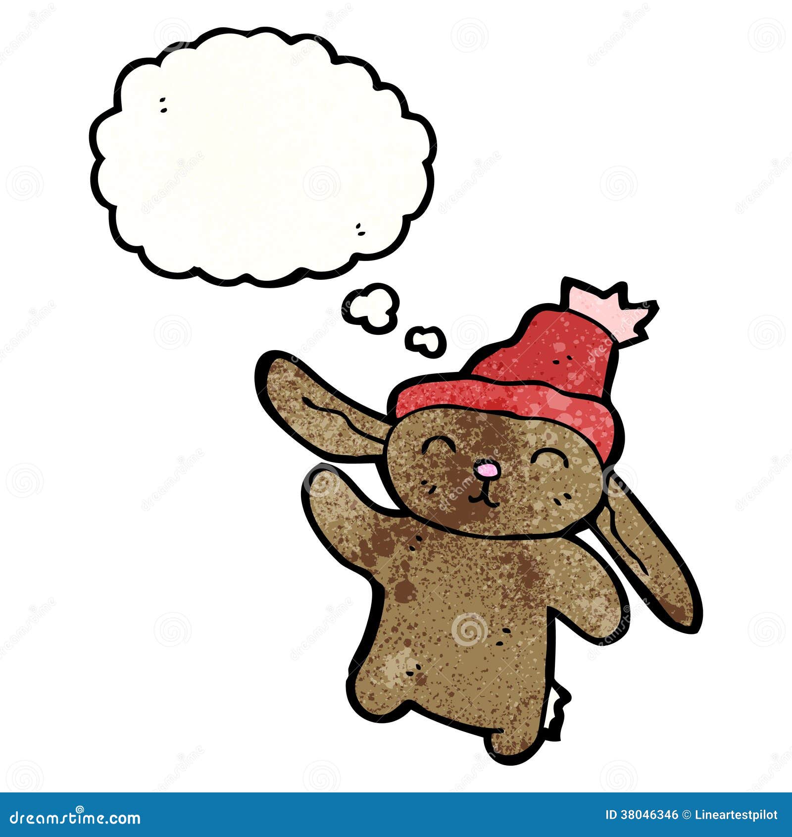 Cute rabbit in hat cartoon stock vector. Illustration of cloud - 38046346