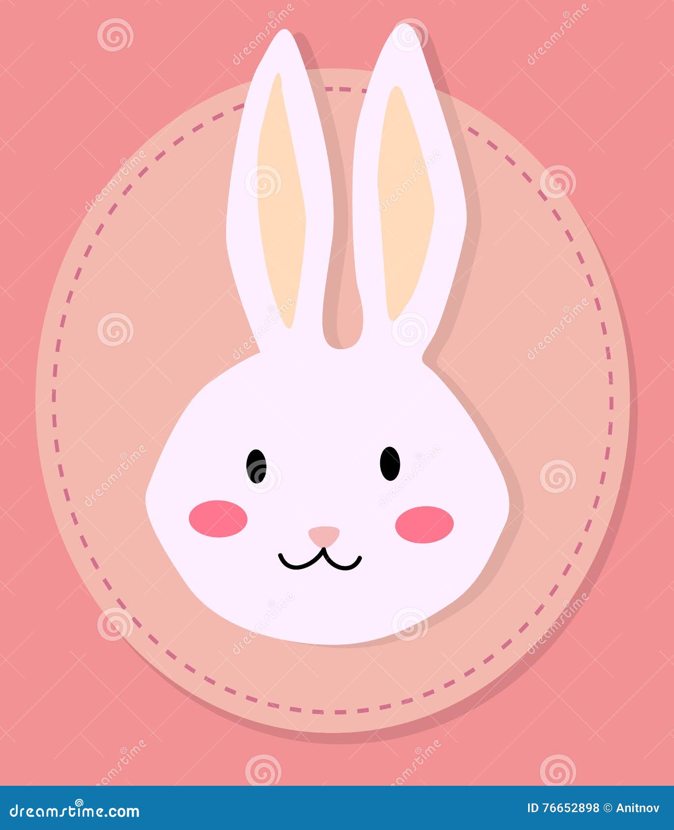 Cute Rabbit Head Cartoon stock vector. Illustration of mammal - 76652898