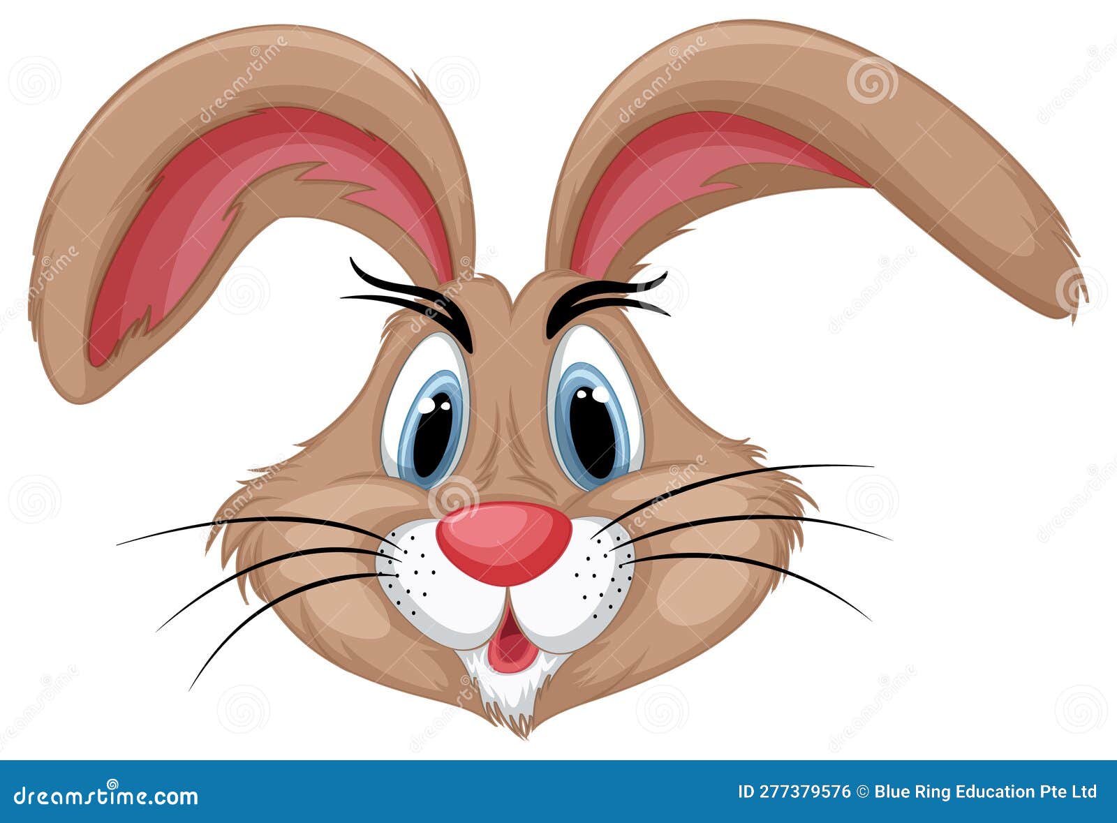 Cute Rabbit Head in Cartoon Style Stock Vector - Illustration of mammal ...