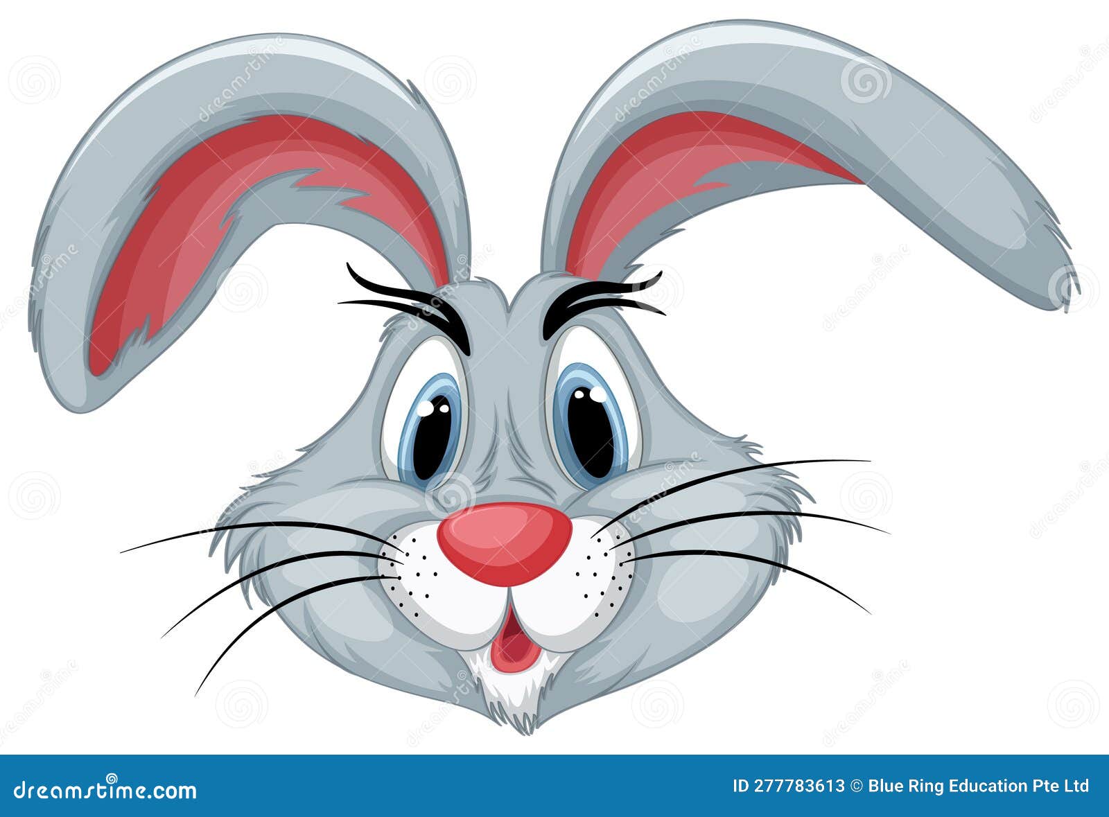 Cute Rabbit Head in Cartoon Style Stock Vector - Illustration of animal ...