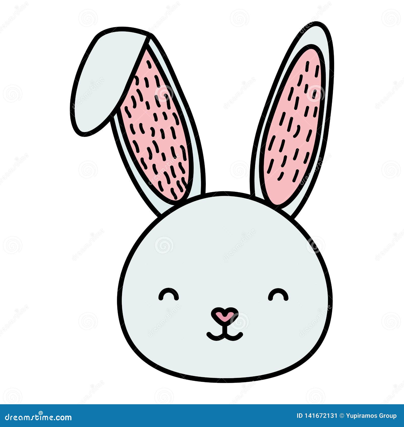Cute rabbit head character stock vector. Illustration of happiness ...