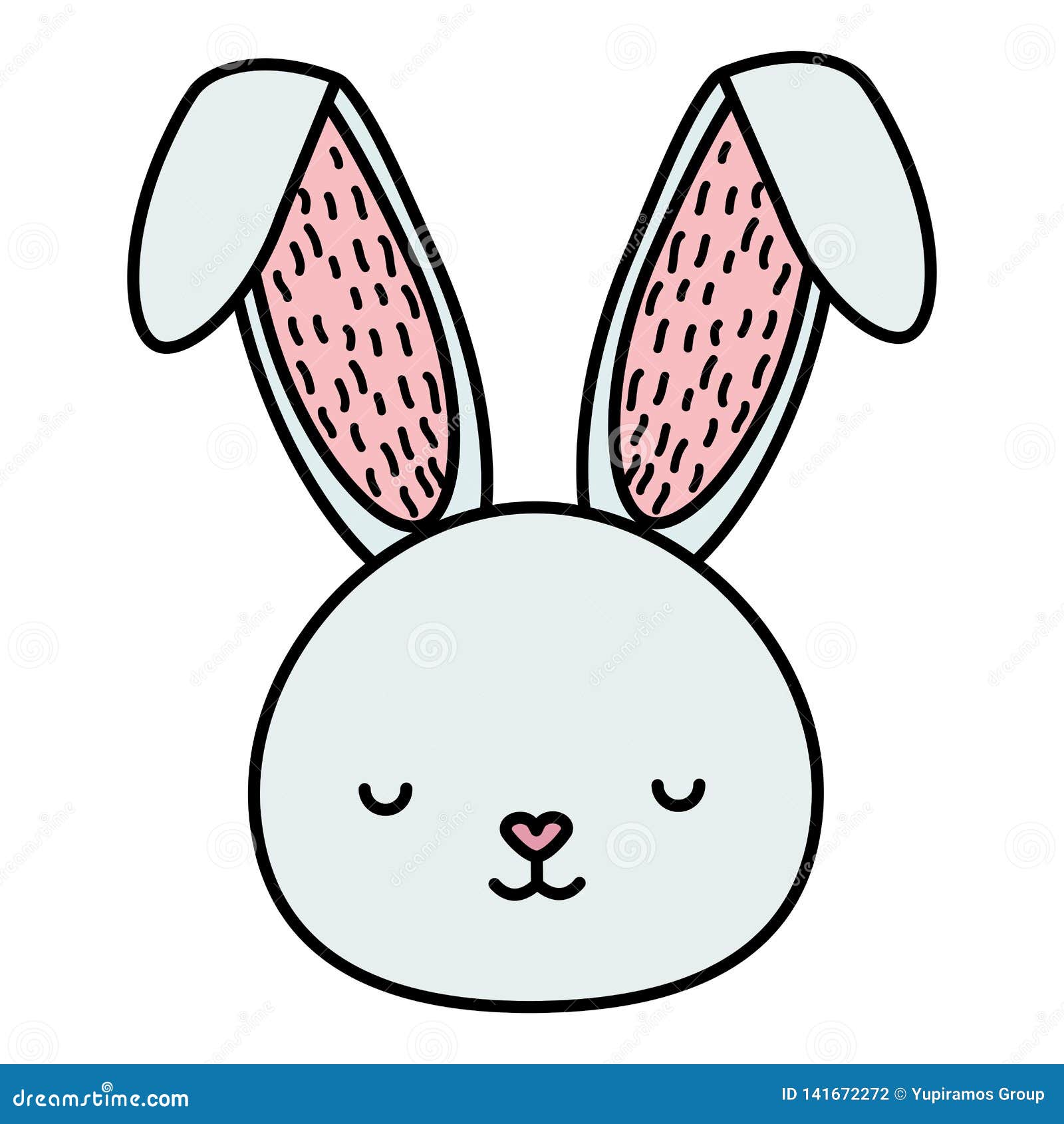 Cute rabbit head character stock vector. Illustration of lovely - 141672272
