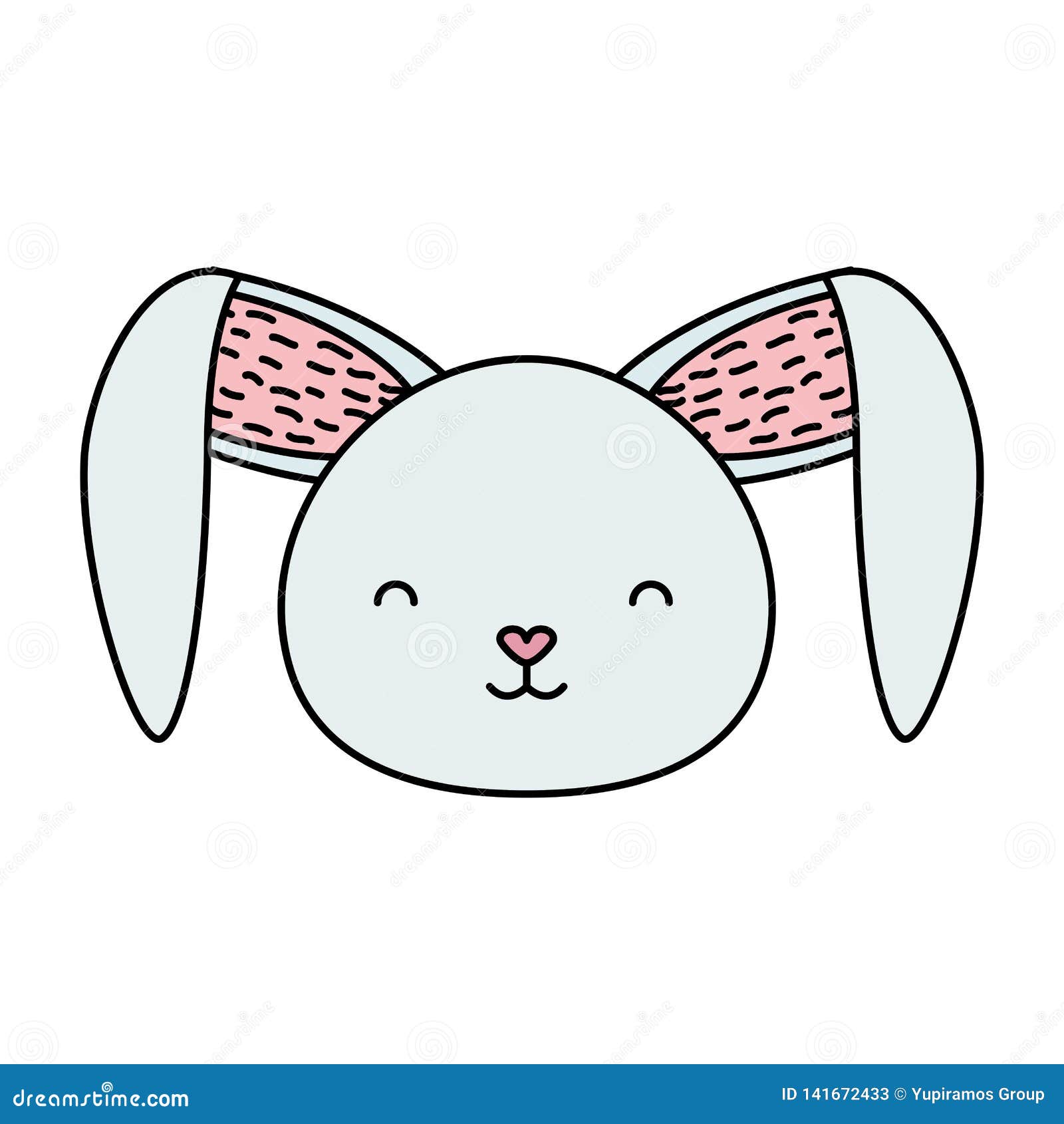 Cute rabbit head character stock vector. Illustration of animal - 141672433