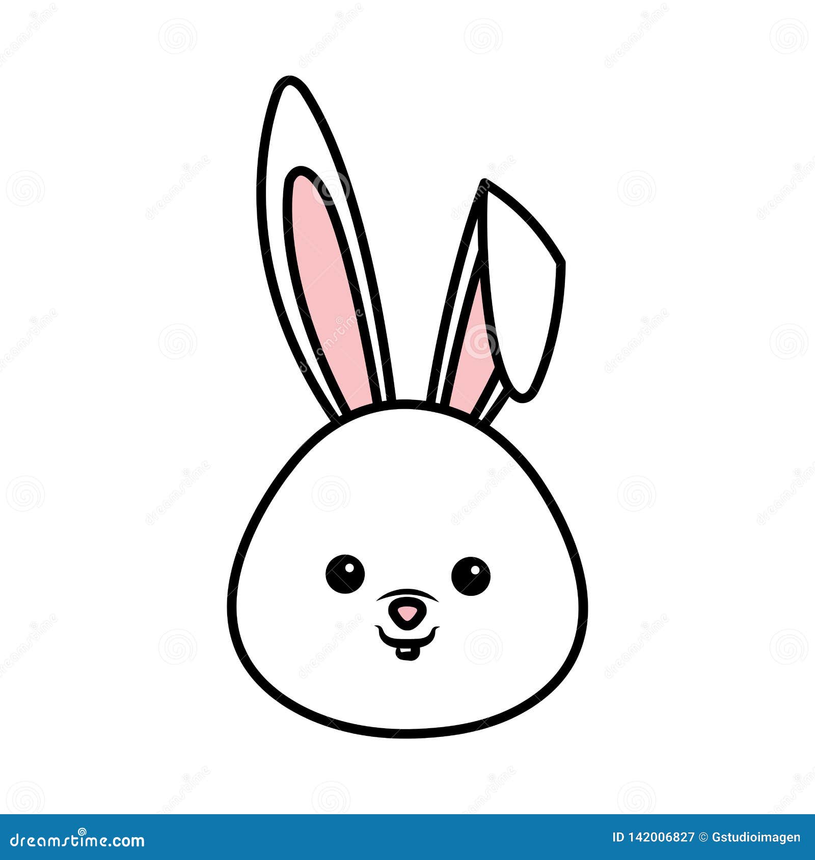 Cute rabbit head character stock vector. Illustration of greeting ...