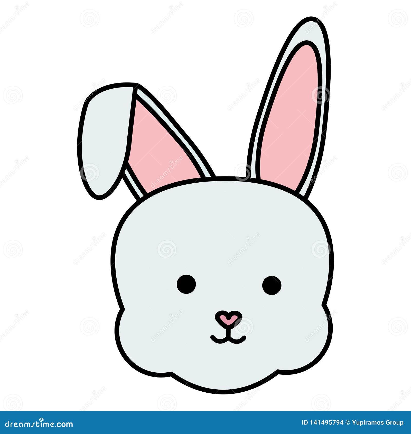 Cute rabbit head character stock vector. Illustration of head - 141495794