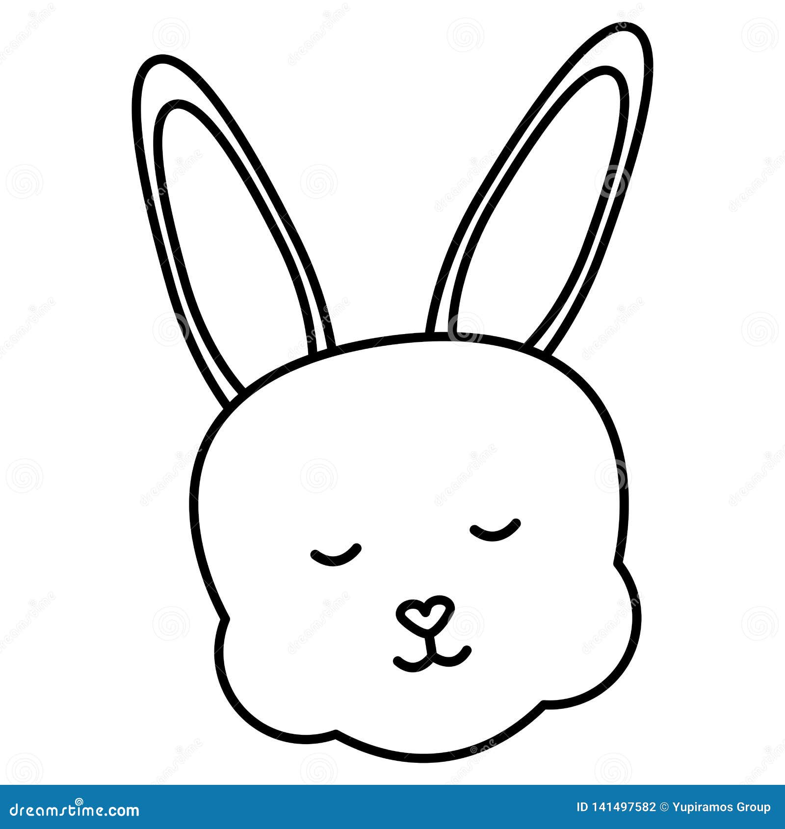 Cute rabbit head character stock vector. Illustration of holiday ...