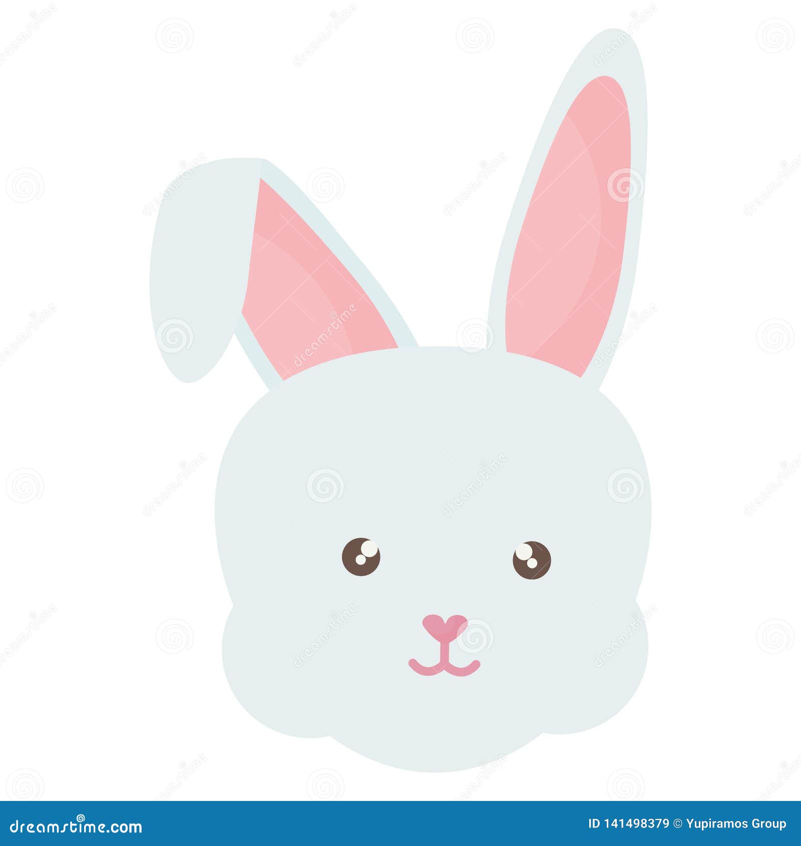 Cute rabbit head character stock vector. Illustration of ears - 141498379