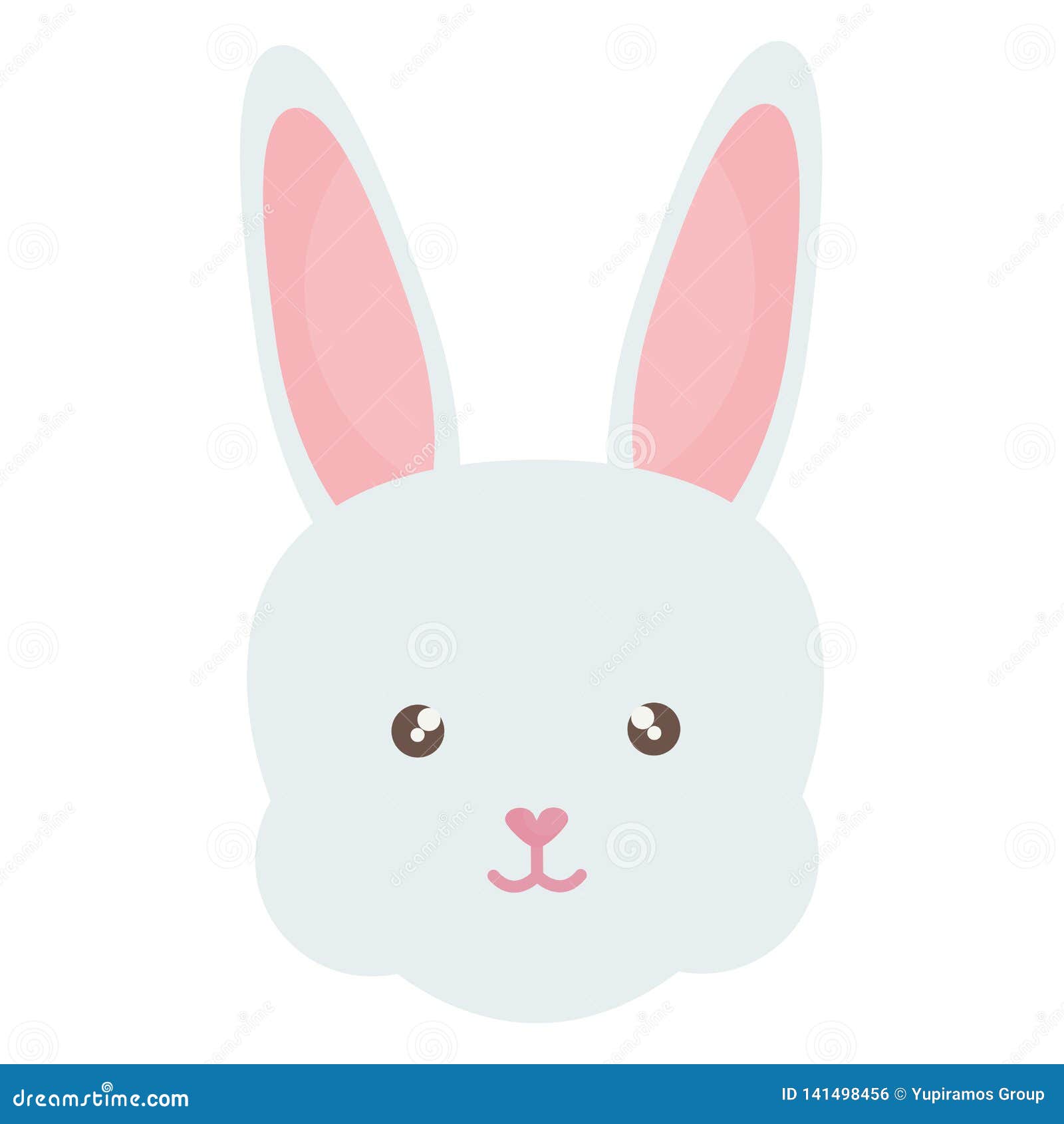 Cute rabbit head character stock vector. Illustration of emoticon ...