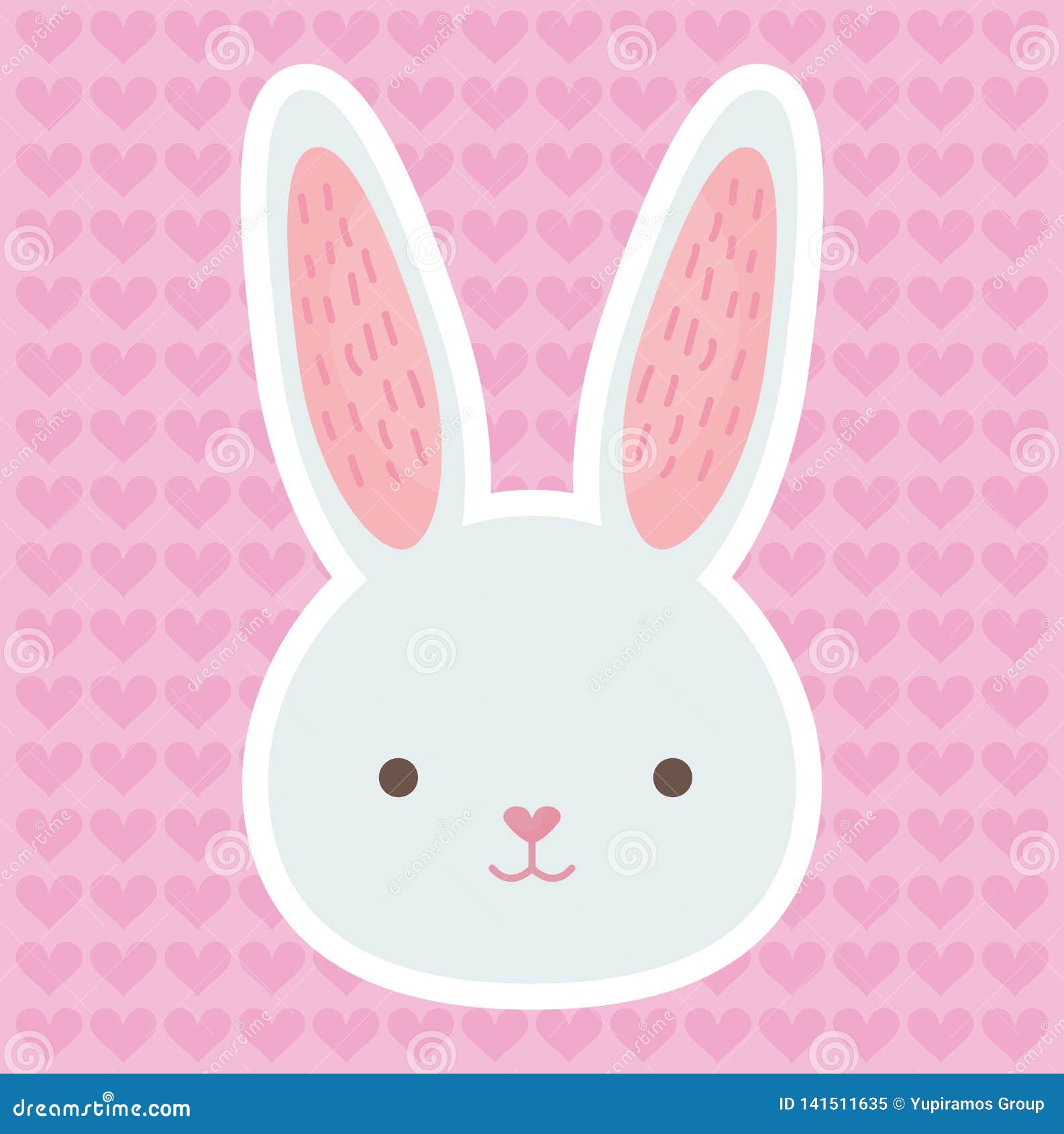 Cute rabbit head character stock vector. Illustration of flat - 141511635