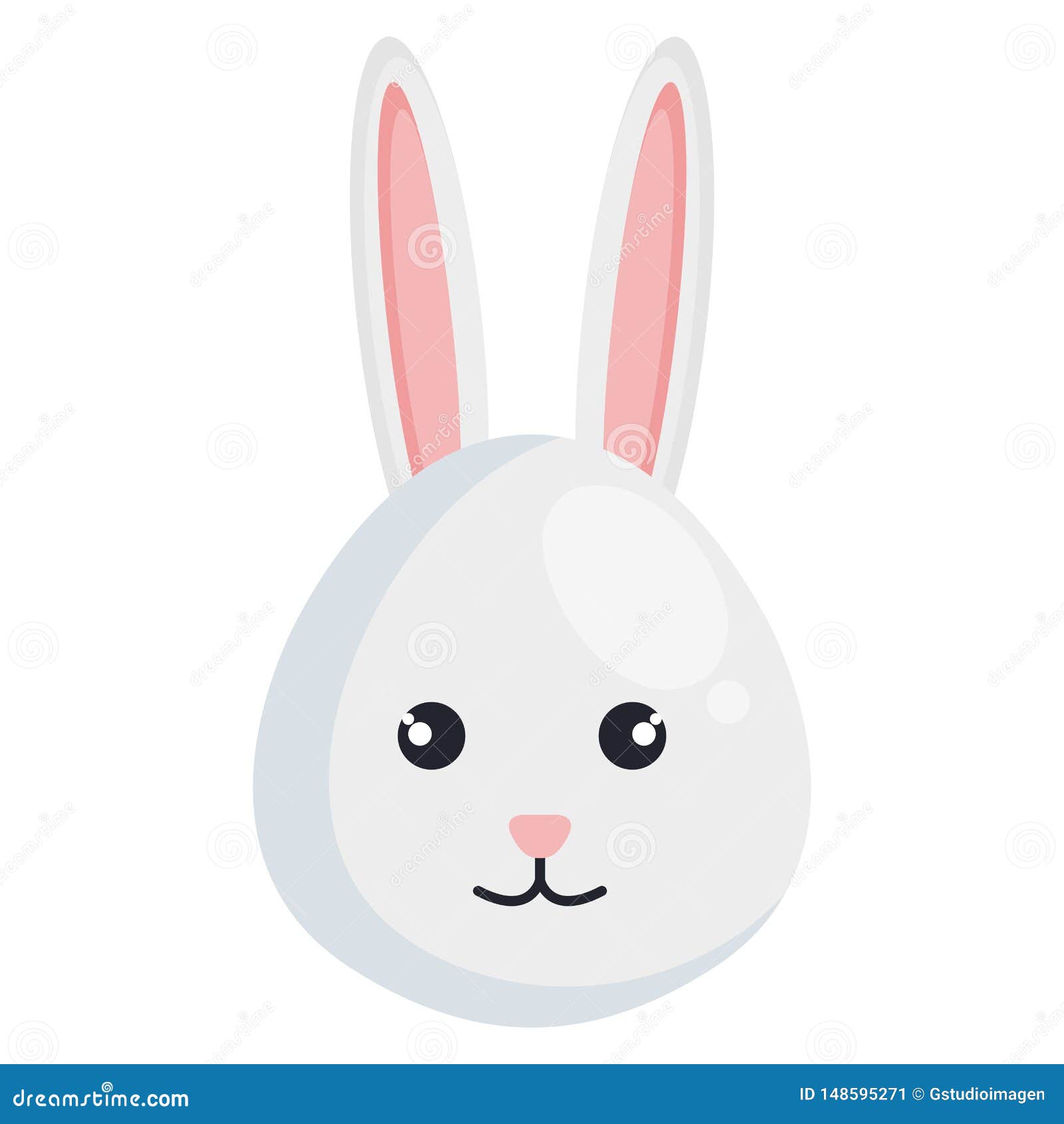 Cute rabbit head character stock illustration. Illustration of funny ...