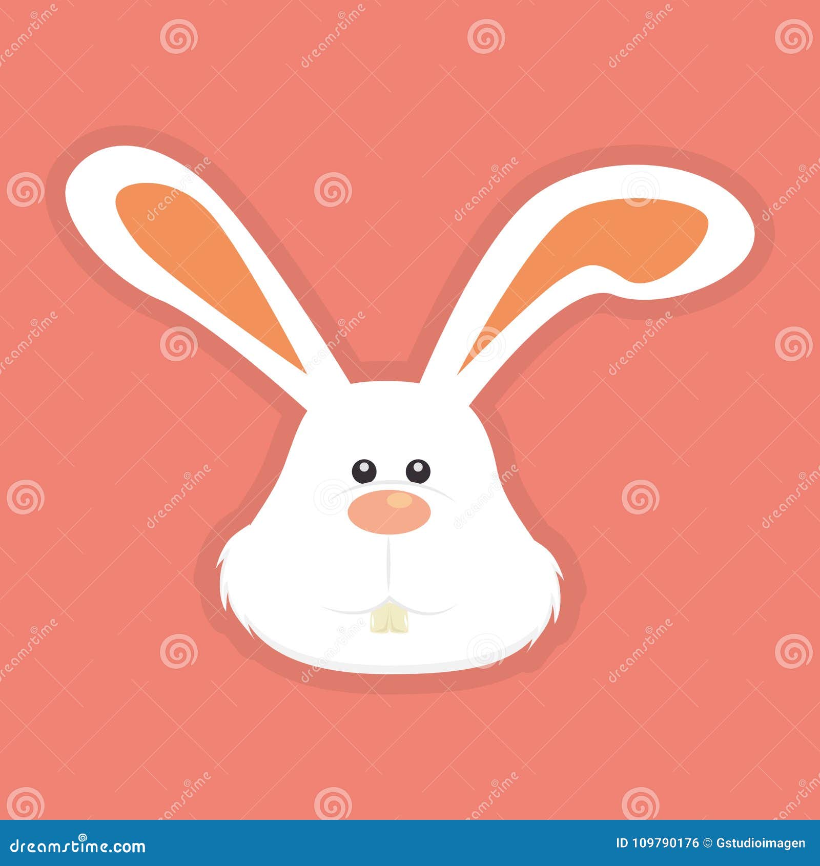 Cute rabbit head icon stock vector. Illustration of shape - 109790176