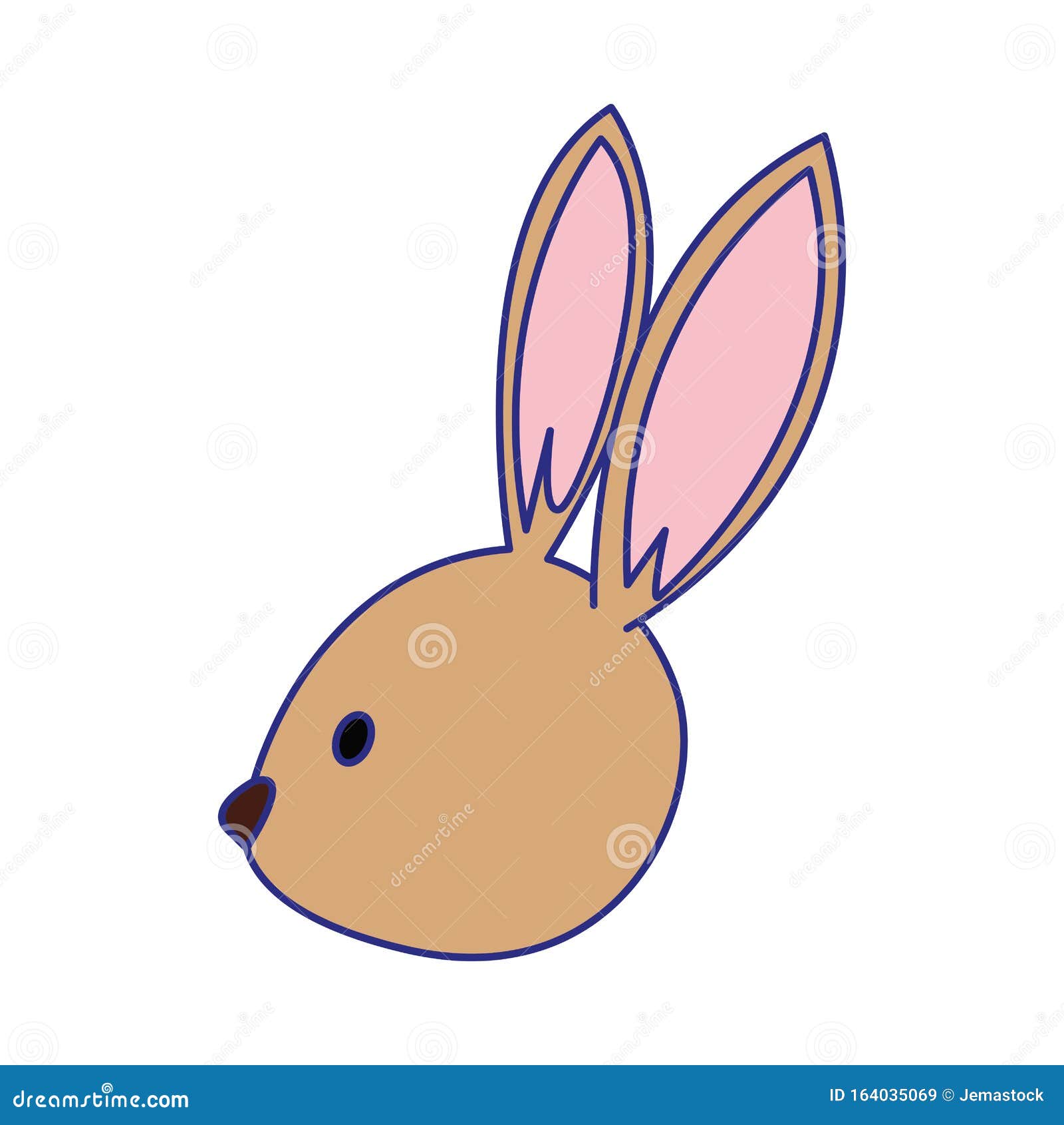 Cute Rabbit Head Icon, Flat Design Stock Vector - Illustration of kids ...