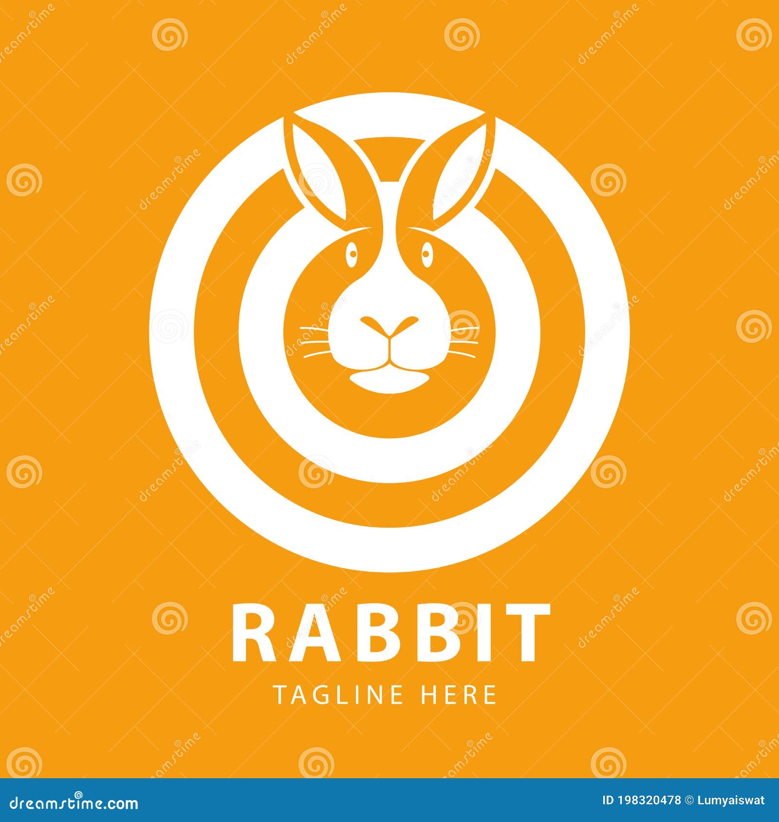 Cute Rabbit Head Logo Circles Design Template Stock Vector ...