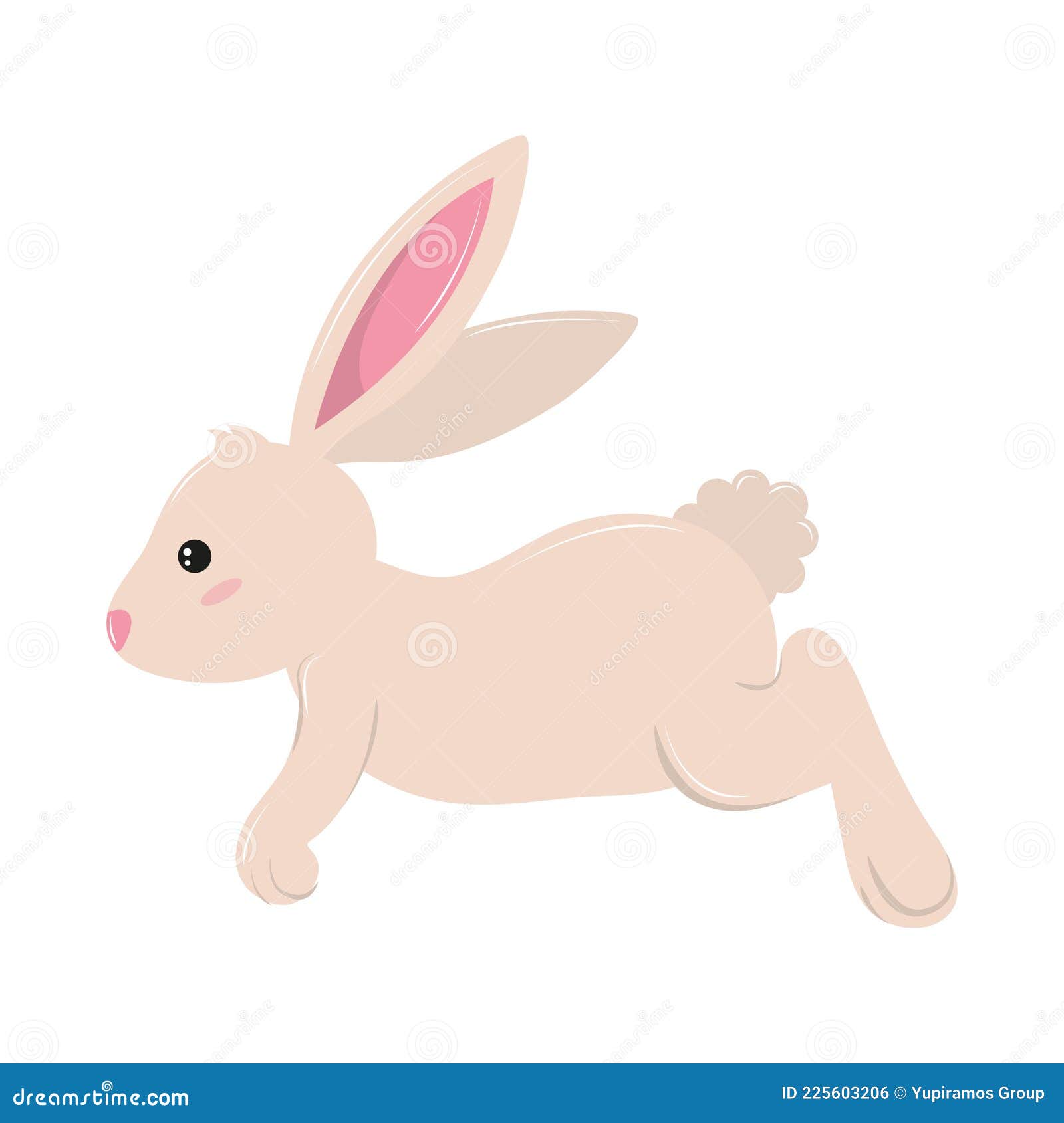 Cute rabbit icon stock vector. Illustration of jumping - 225603206