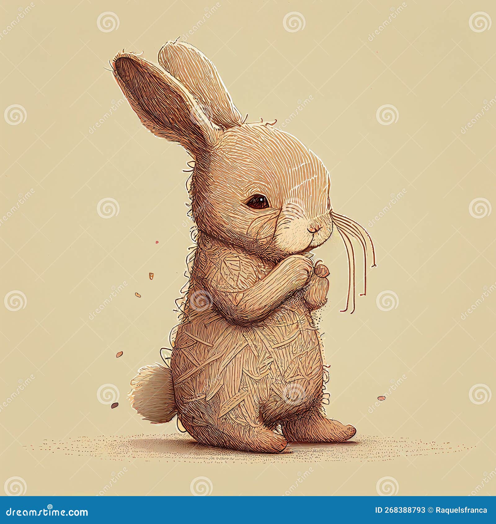 Cute rabbit illustration stock image. Image of sketch - 268388793