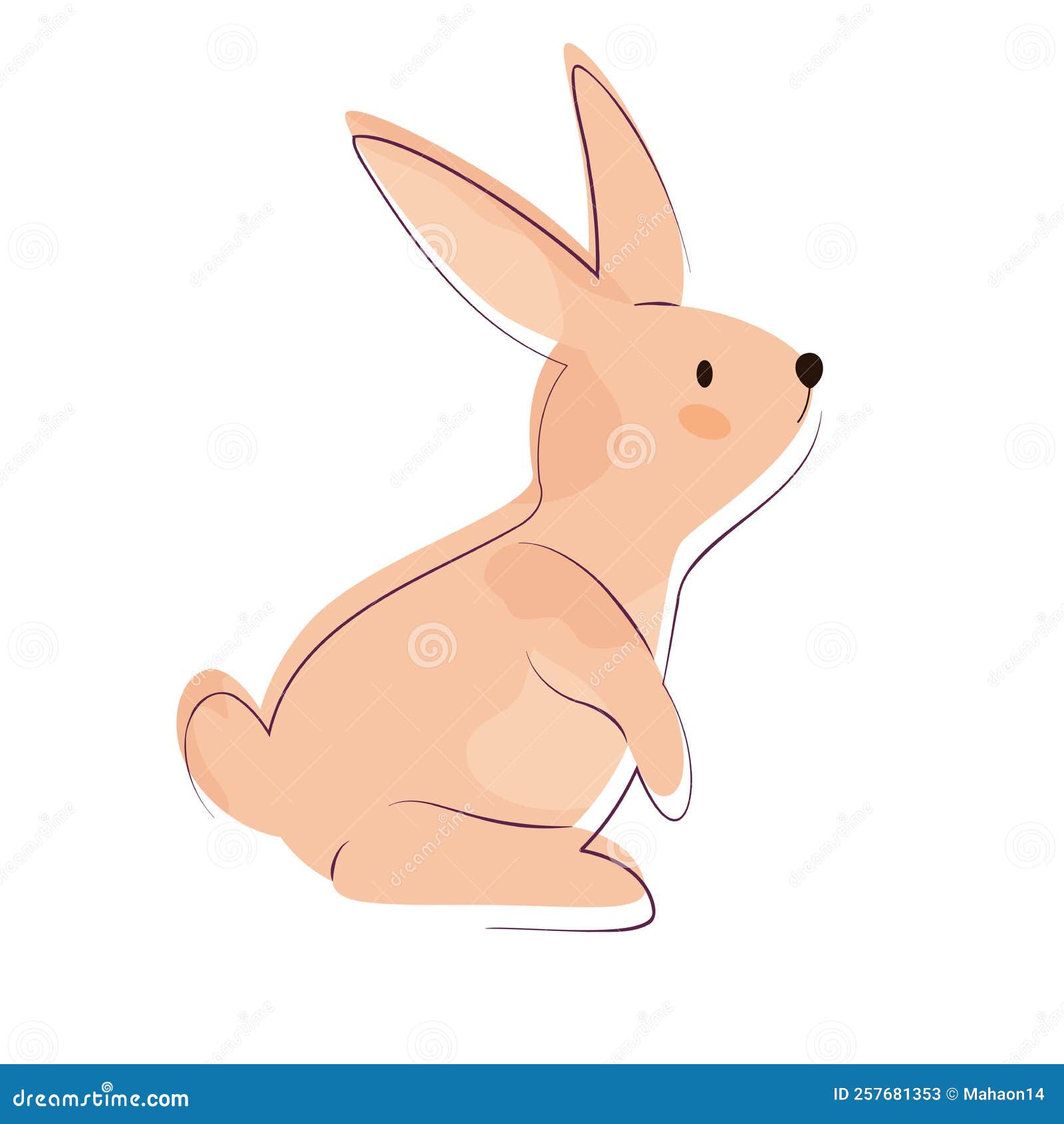 Cute rabbit illustration stock vector. Illustration of rabbit - 257681353