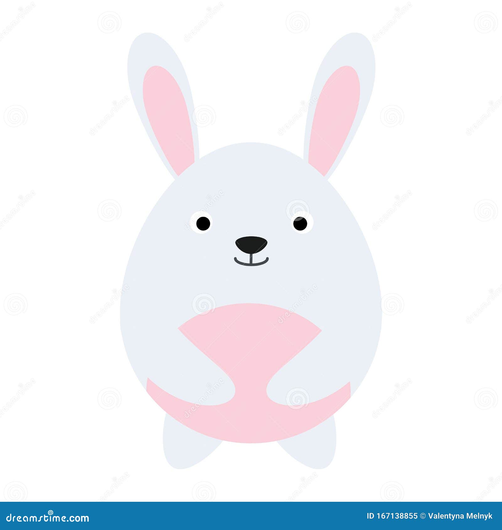 Cute Flat Design Rabbit Isolate on White Background Stock Illustration ...