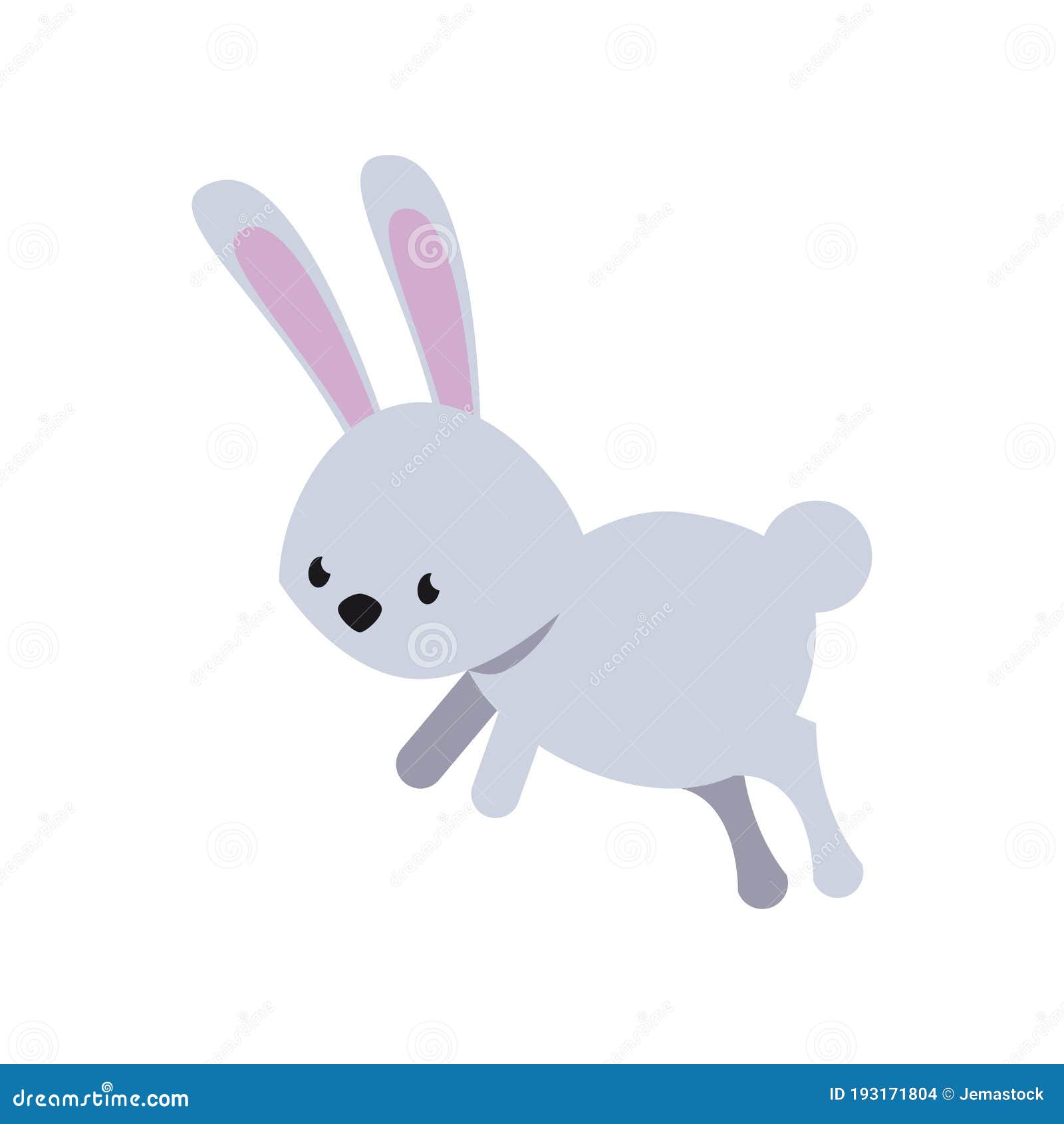 Cute Rabbit Jump Flat Style Icon Stock Vector - Illustration of animal ...