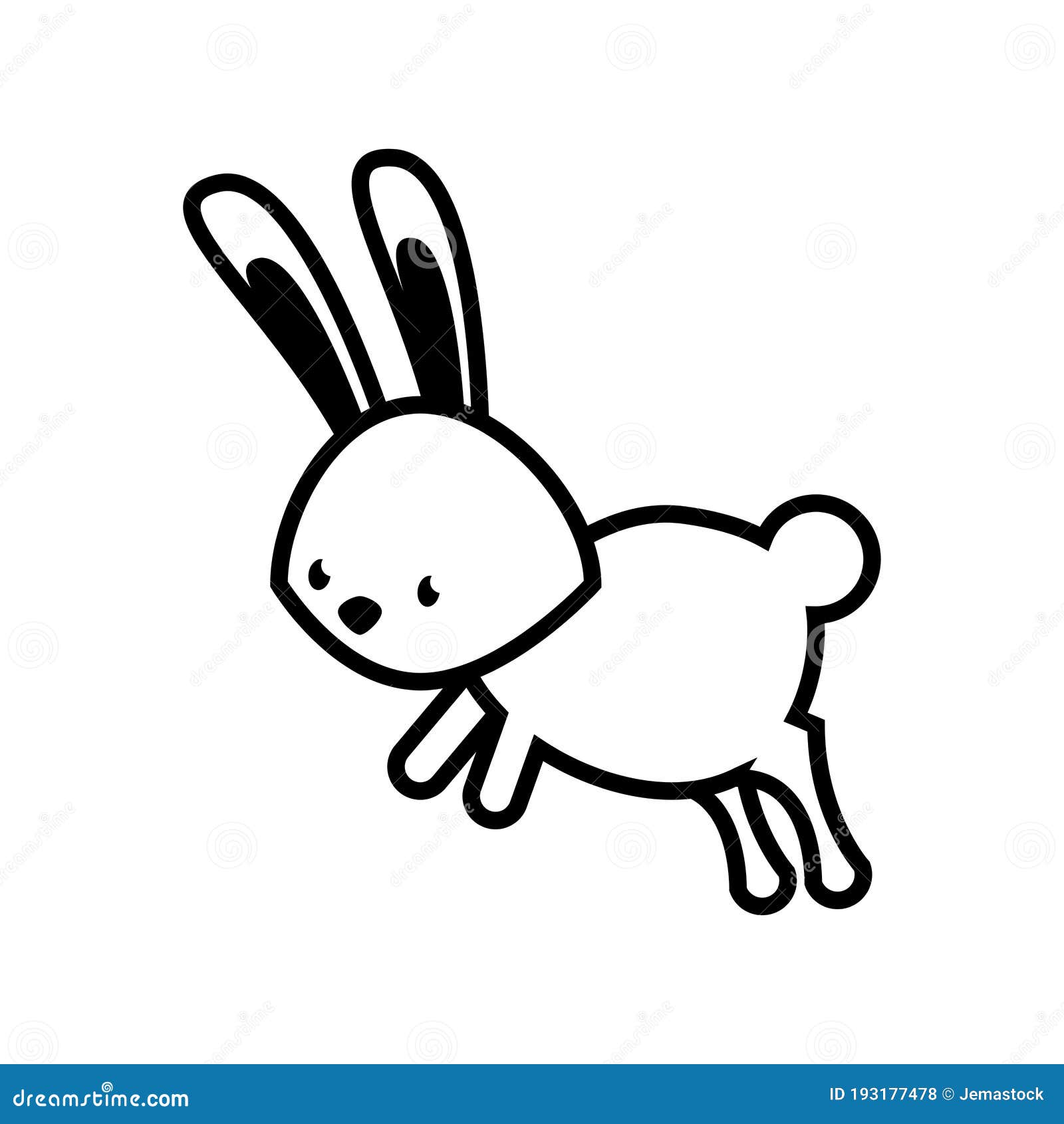 Cute Rabbit Jump Line Style Icon Stock Vector - Illustration of graphic ...