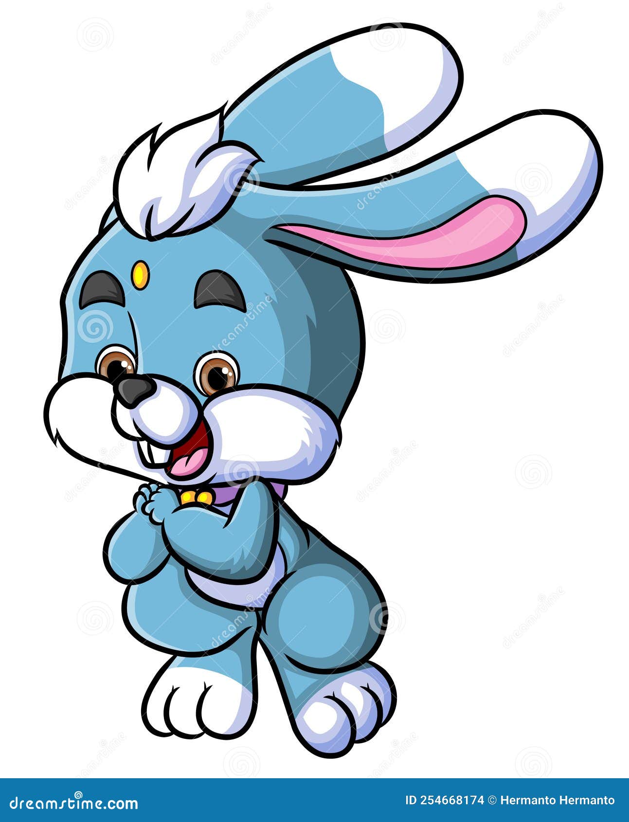 The Cute Rabbit is Jumping with the Happy Expression Stock Vector ...