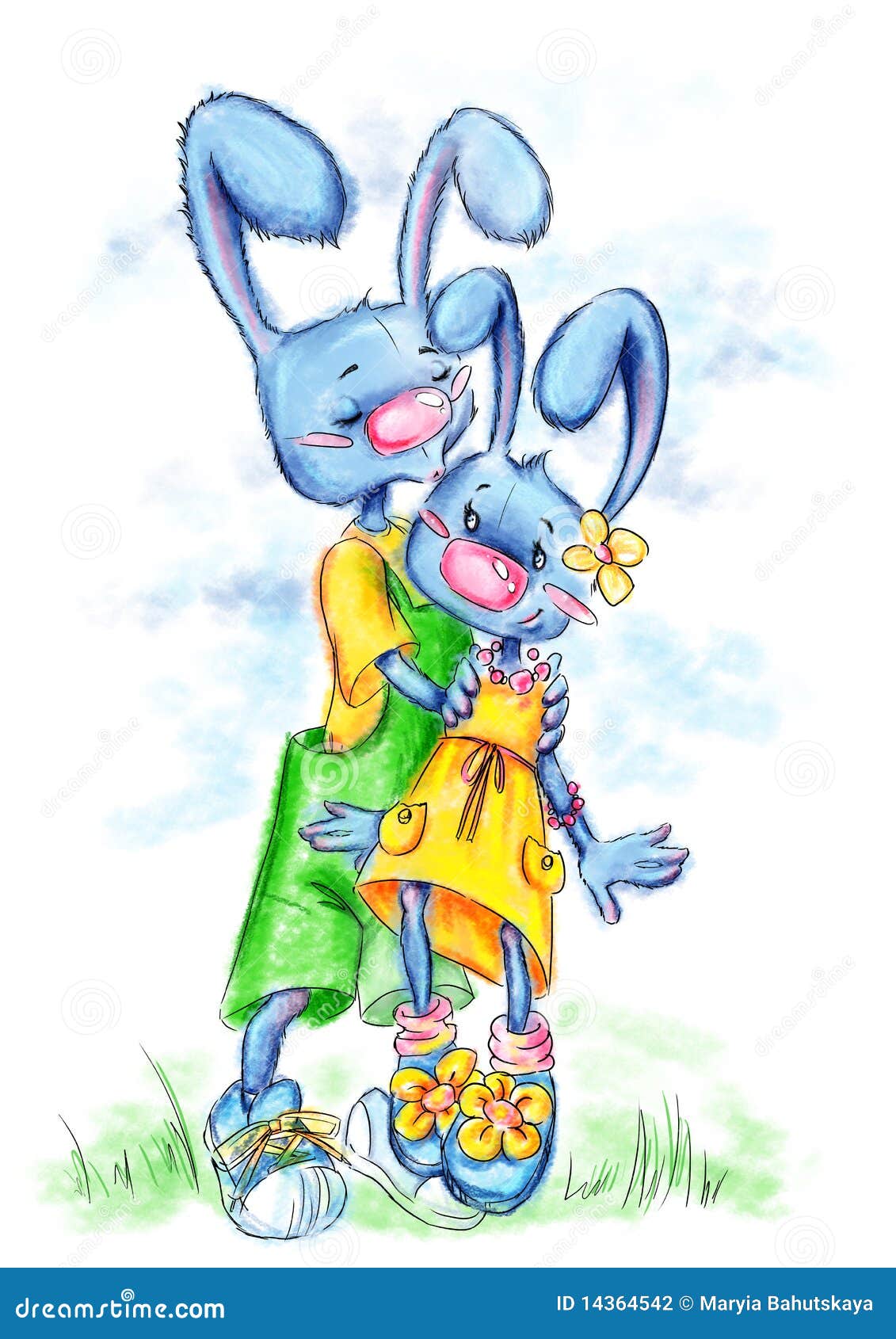 Rabbit Kissing Face Emoticon Line Icon Cartoon Vector | CartoonDealer ...