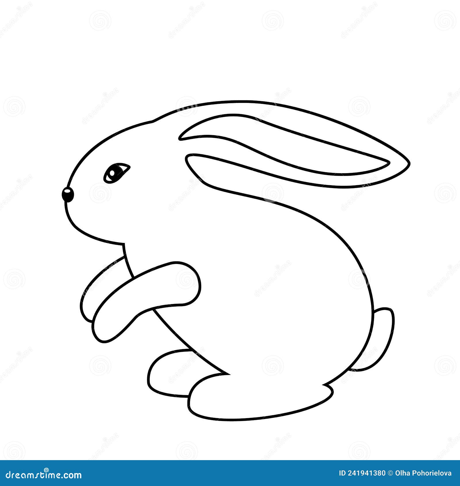 Cute Rabbit in a Linear Style. Vector Illustration Isolated Stock ...