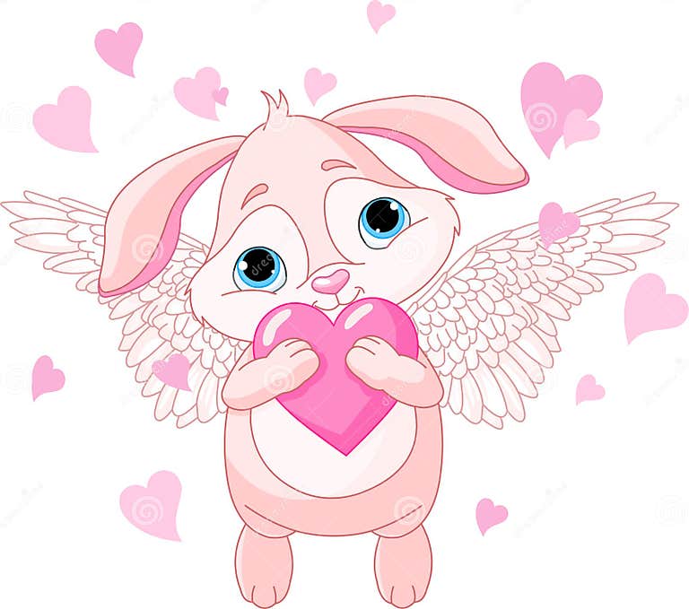 Cute Rabbit with Love Heart Stock Vector - Illustration of valentines ...