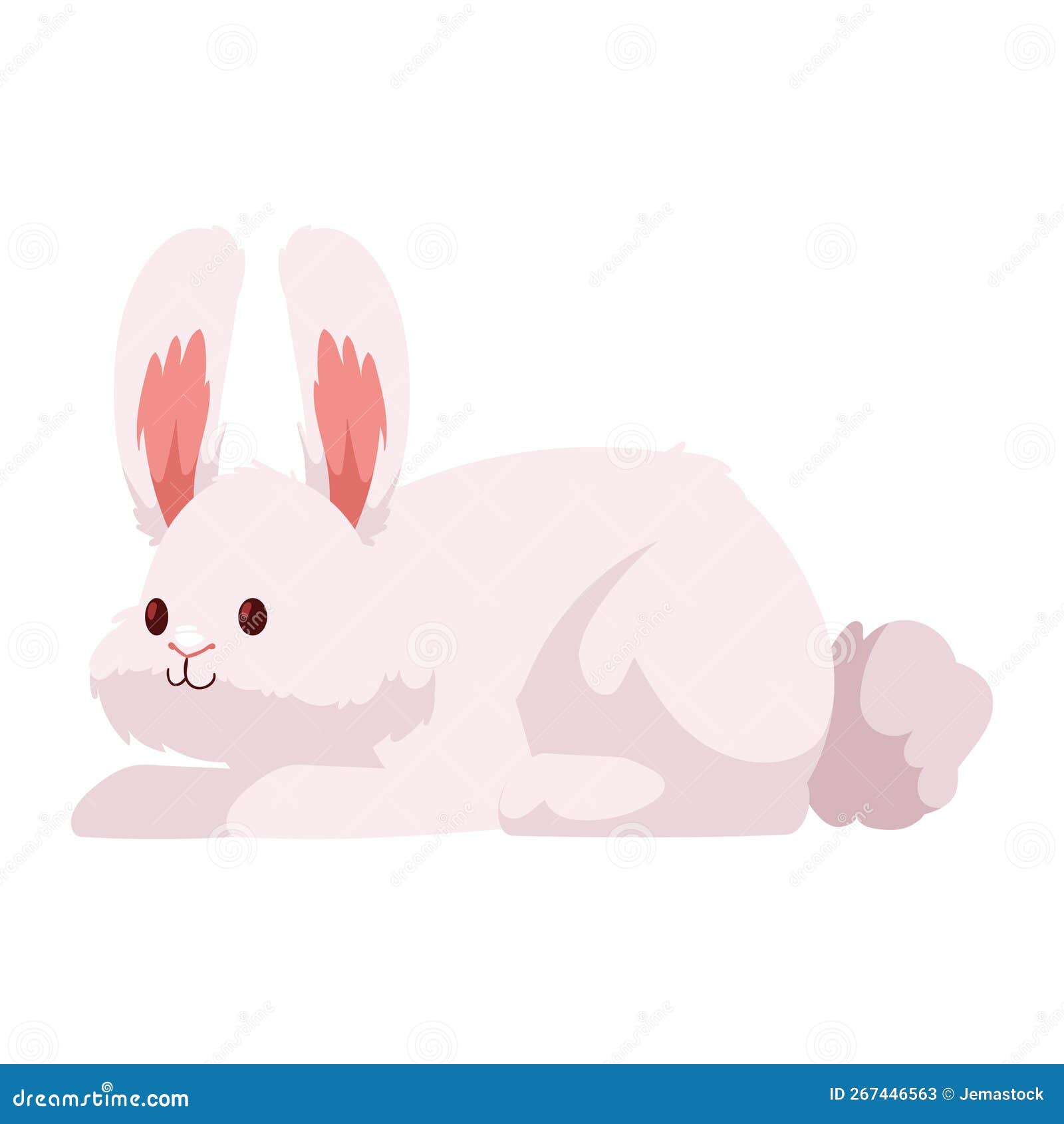 Cute rabbit lying stock vector. Illustration of livestock - 267446563