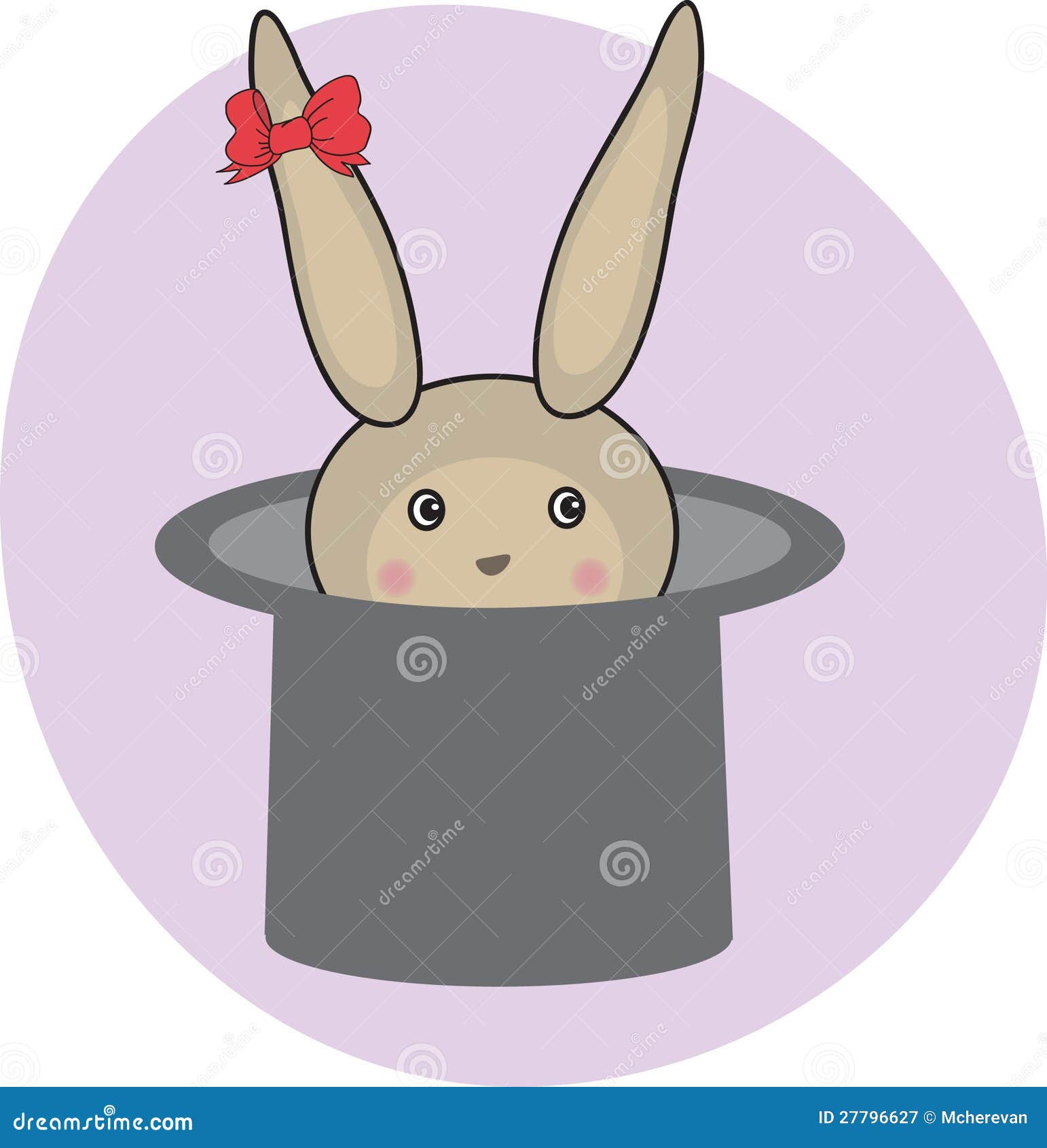 Cute rabbit in magic hat. stock illustration. Illustration of child ...