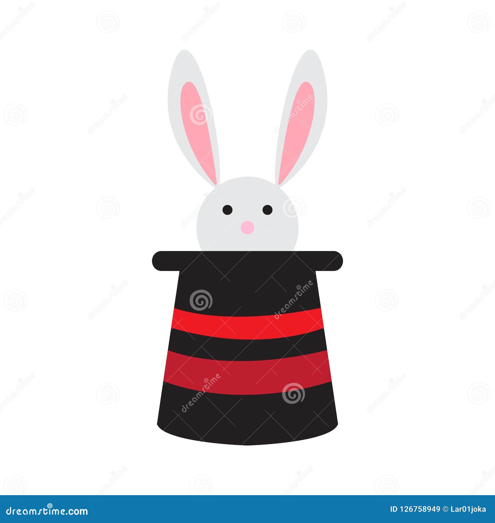 Cute rabbit in a magic hat stock vector. Illustration of costume ...