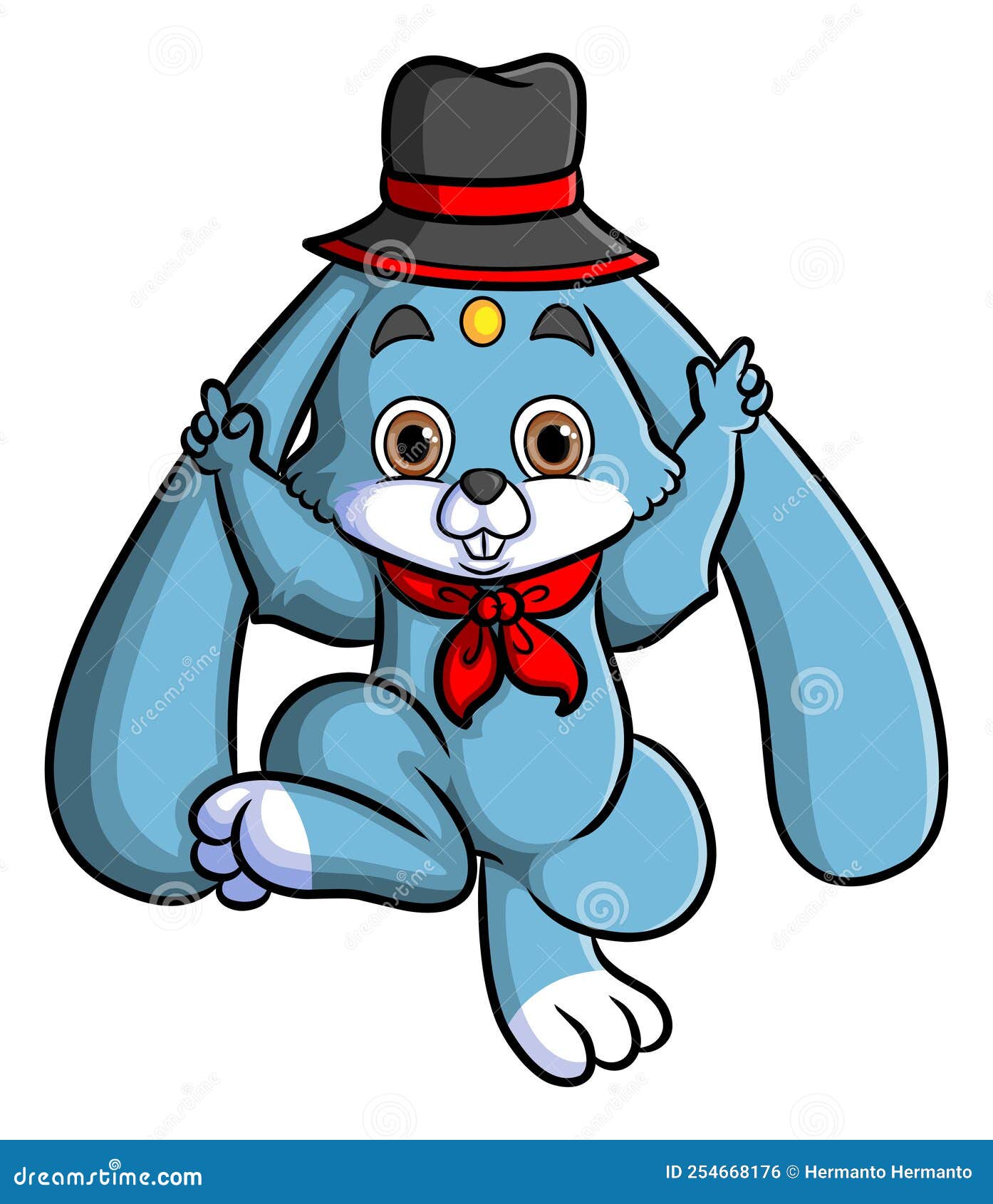 The Cute Rabbit Magician is Wearing the Magic Hat for Doing the ...