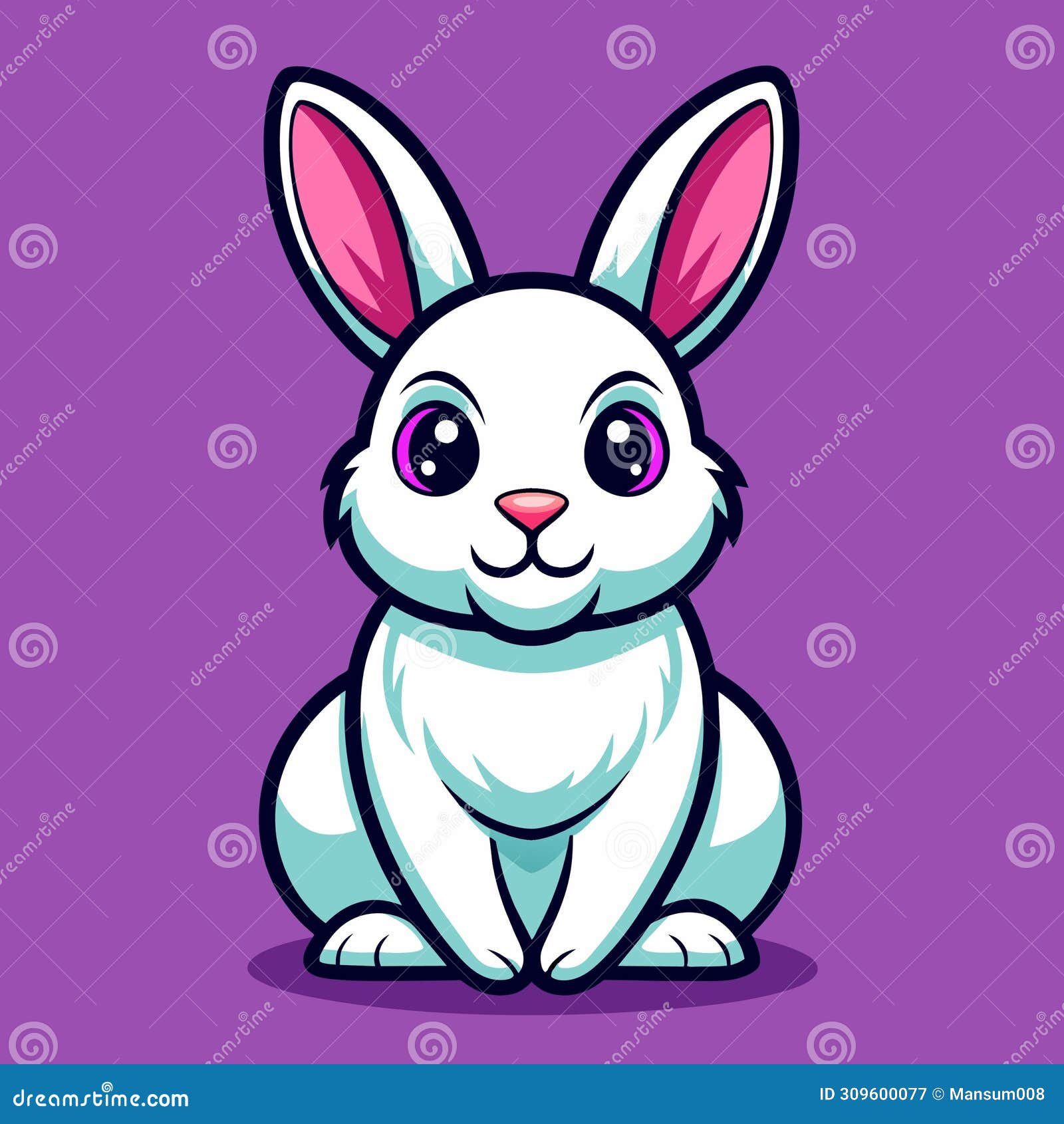 Cute Rabbit Mascot Character Stock Illustration - Illustration of bunny ...