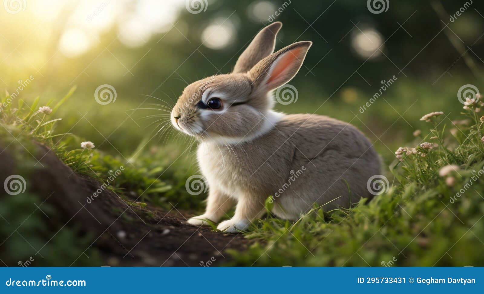 Cute Rabbit in the Nature, Close-up of a Rabbit, Rabbit in the Forest ...