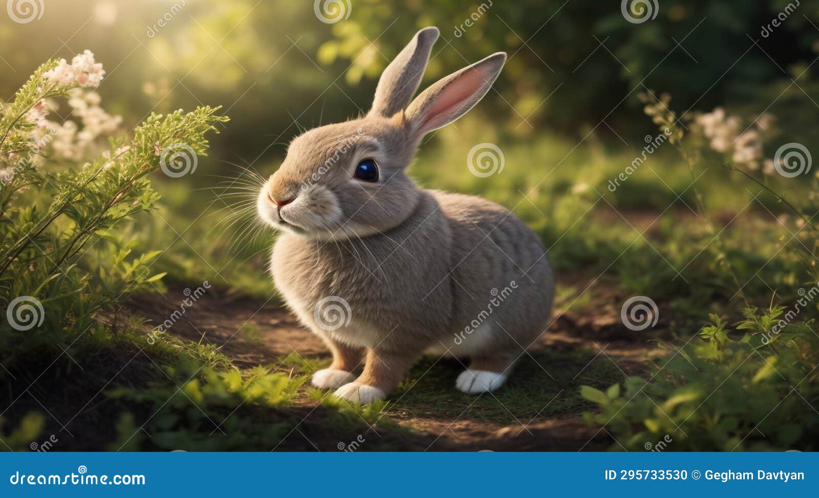 Cute Rabbit in the Nature, Close-up of a Rabbit, Rabbit in the Forest ...