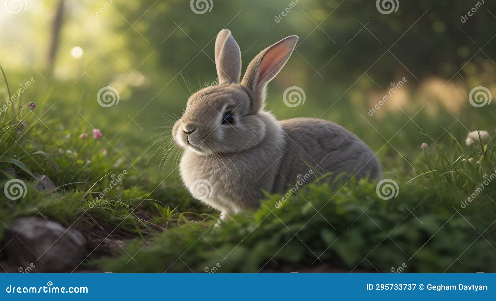 Cute Rabbit in the Nature, Close-up of a Rabbit, Rabbit in the Forest ...