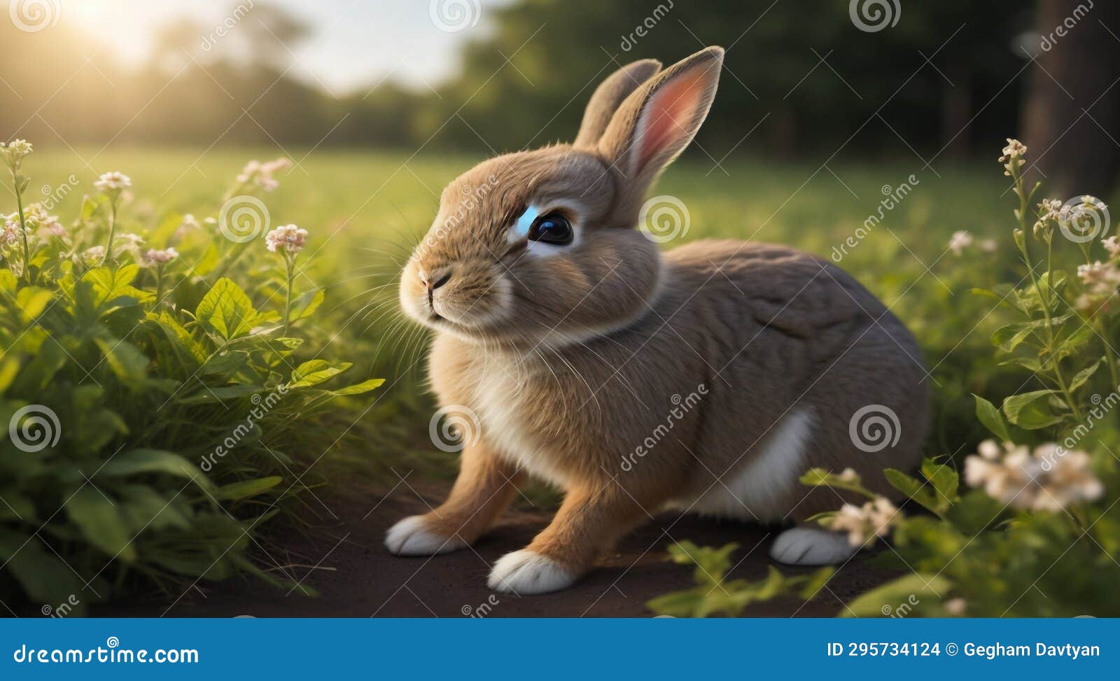 Cute Rabbit in the Nature, Close-up of a Rabbit, Rabbit in the Forest ...
