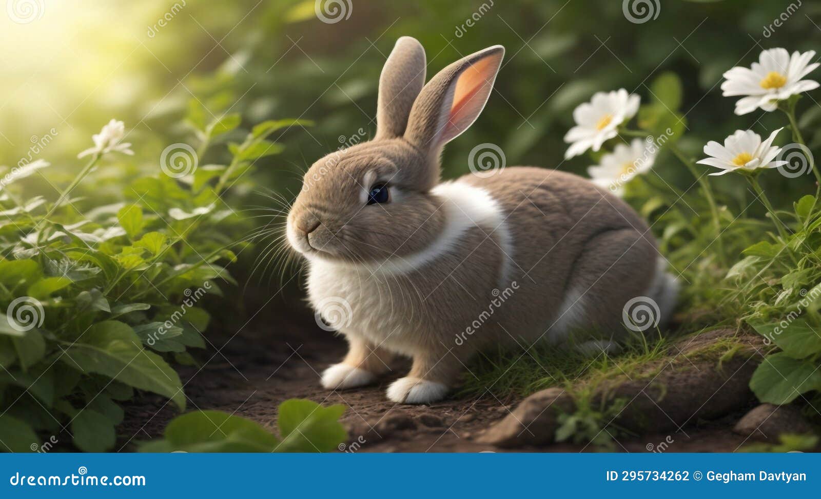 Cute Rabbit in the Nature, Close-up of a Rabbit, Rabbit in the Forest ...