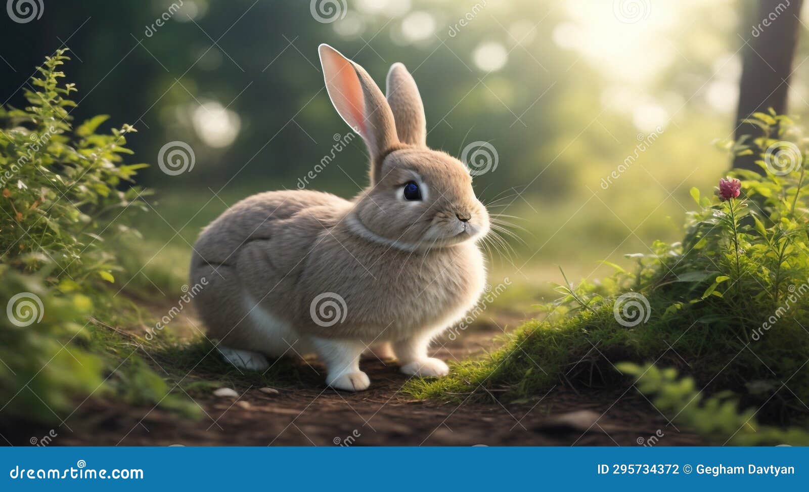 Cute Rabbit in the Nature, Close-up of a Rabbit, Rabbit in the Forest ...