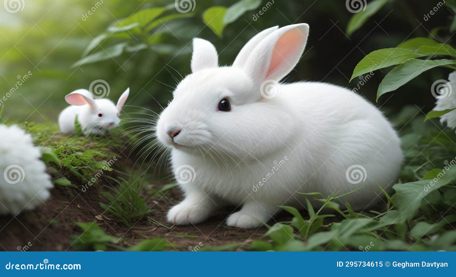 Cute Rabbit in the Nature, Close-up of a Rabbit, Rabbit in the Forest ...