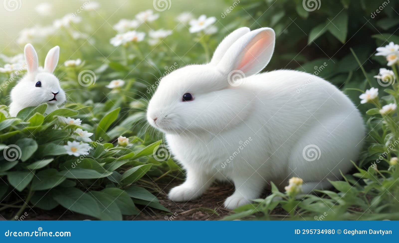 Cute Rabbit in the Nature, Close-up of a Rabbit, Rabbit in the Forest ...