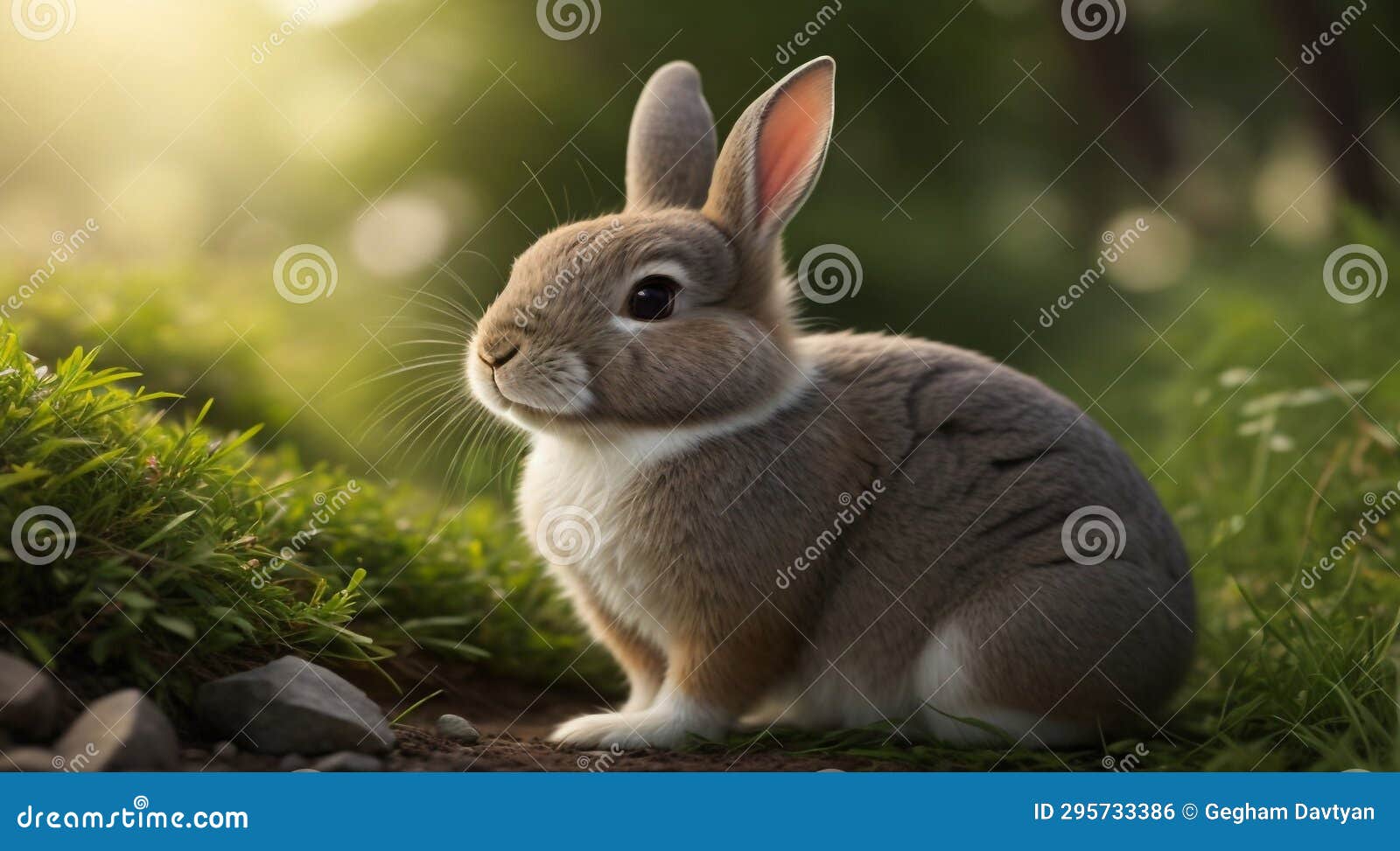 Cute Rabbit in the Nature, Close-up of a Rabbit, Rabbit in the Forest ...