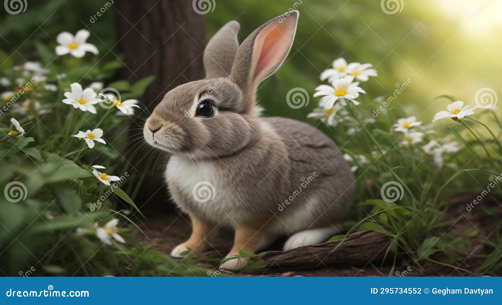Cute Rabbit in the Nature, Close-up of a Rabbit, Rabbit in the Forest ...