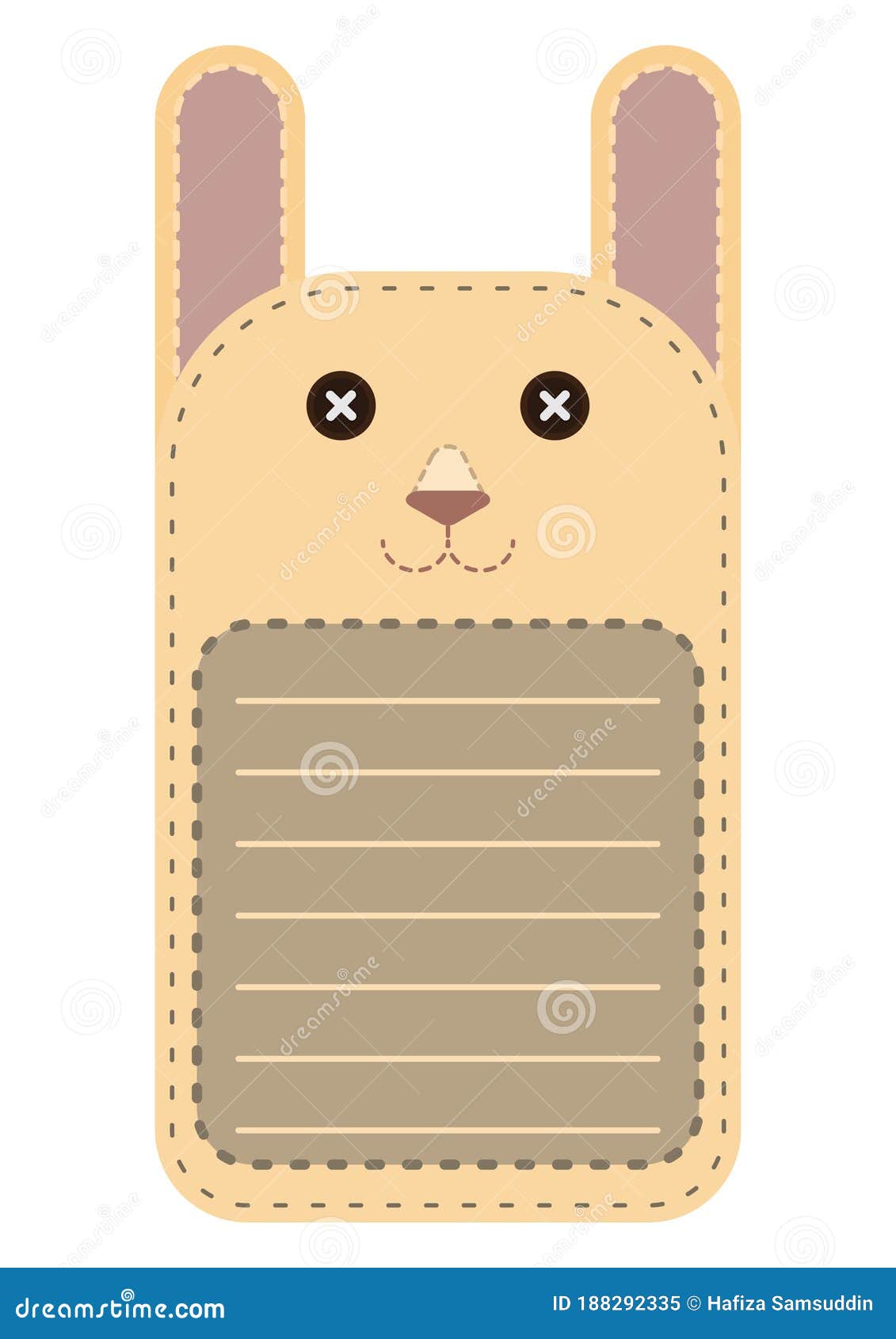 Cute Rabbit Note. Vector Illustration Decorative Design Stock Vector ...