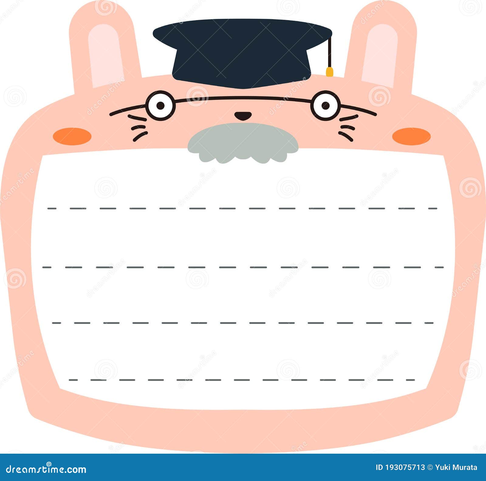 Cute Rabbit noteboard stock vector. Illustration of message - 193075713