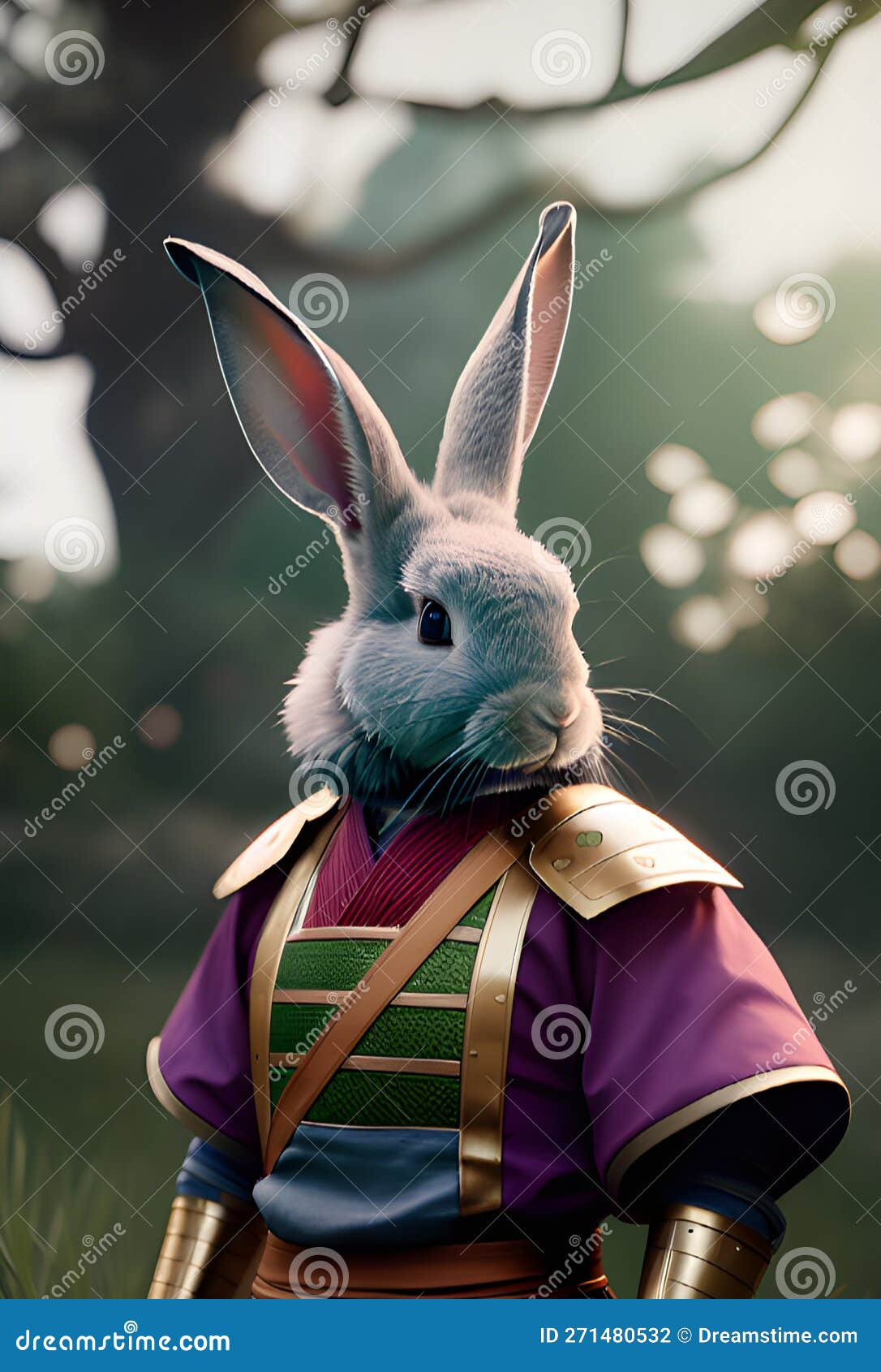 A Cute Rabbit in the Park , AI Generated Stock Illustration ...