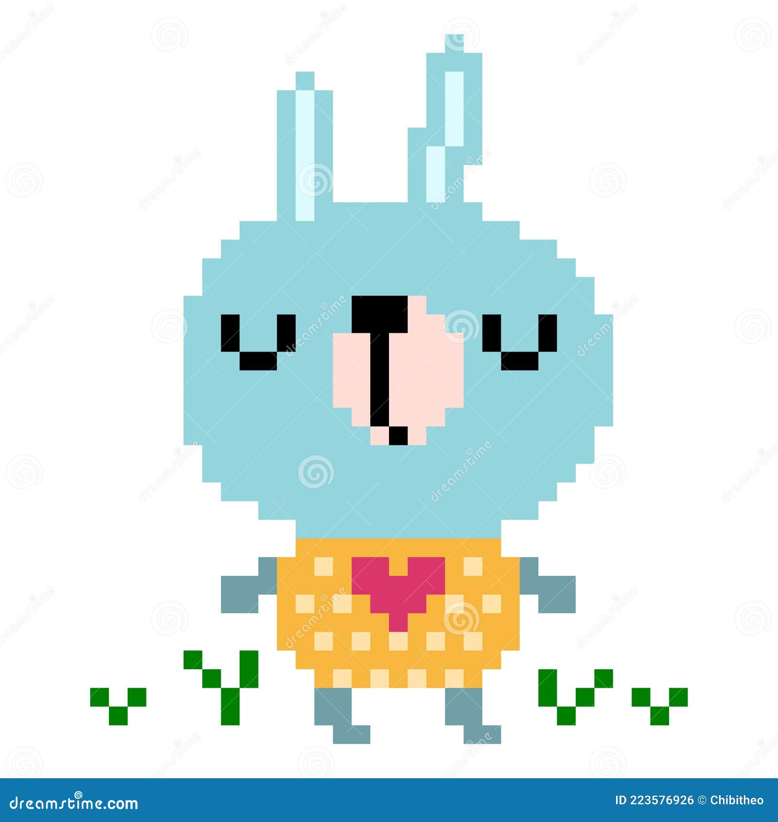 Cute Rabbit Pattern. Pixel Bunny Image. Stock Illustration ...