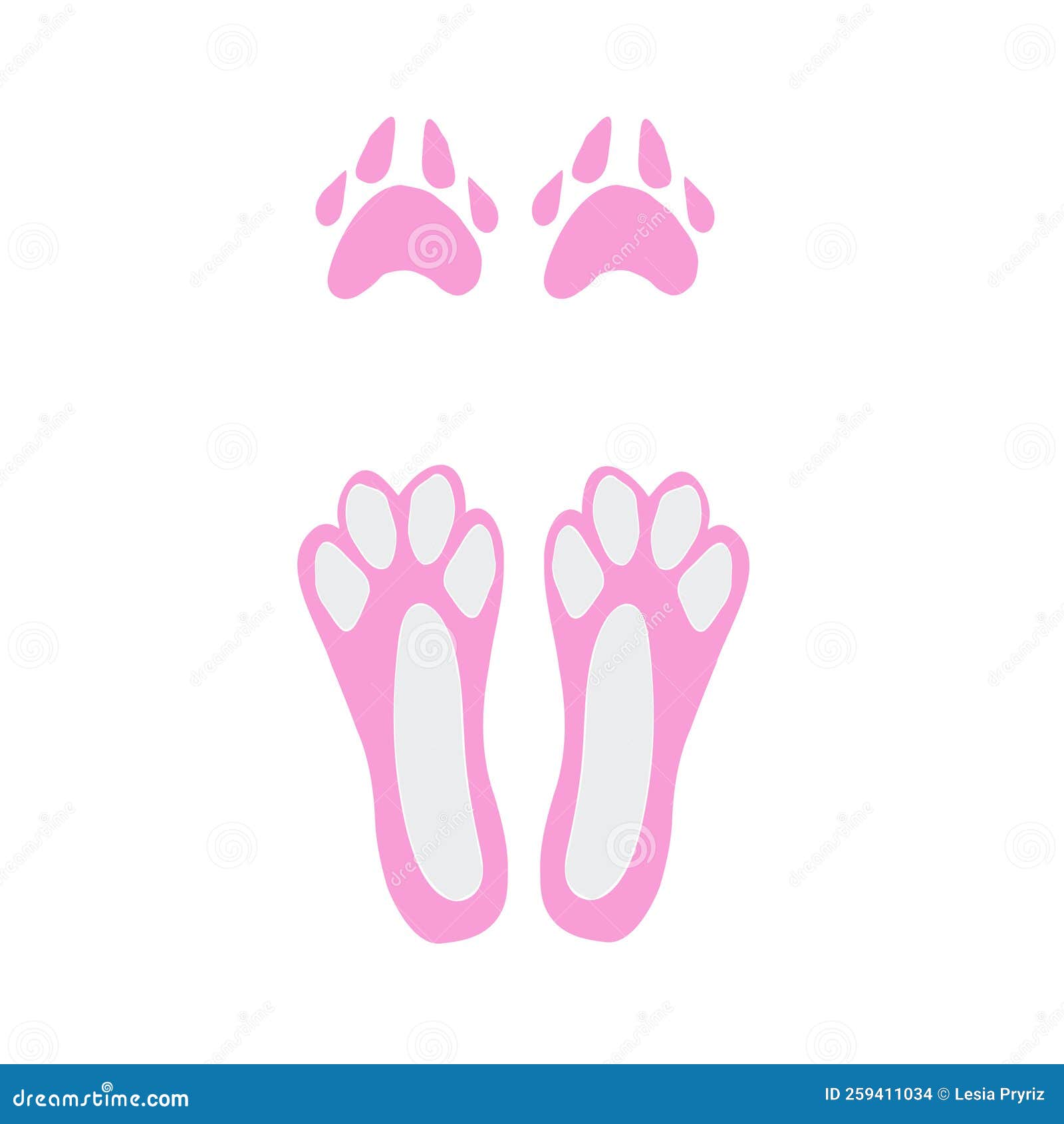 Cute Rabbit Paw Print. Symbol 2023 Stock Vector - Illustration of brand ...