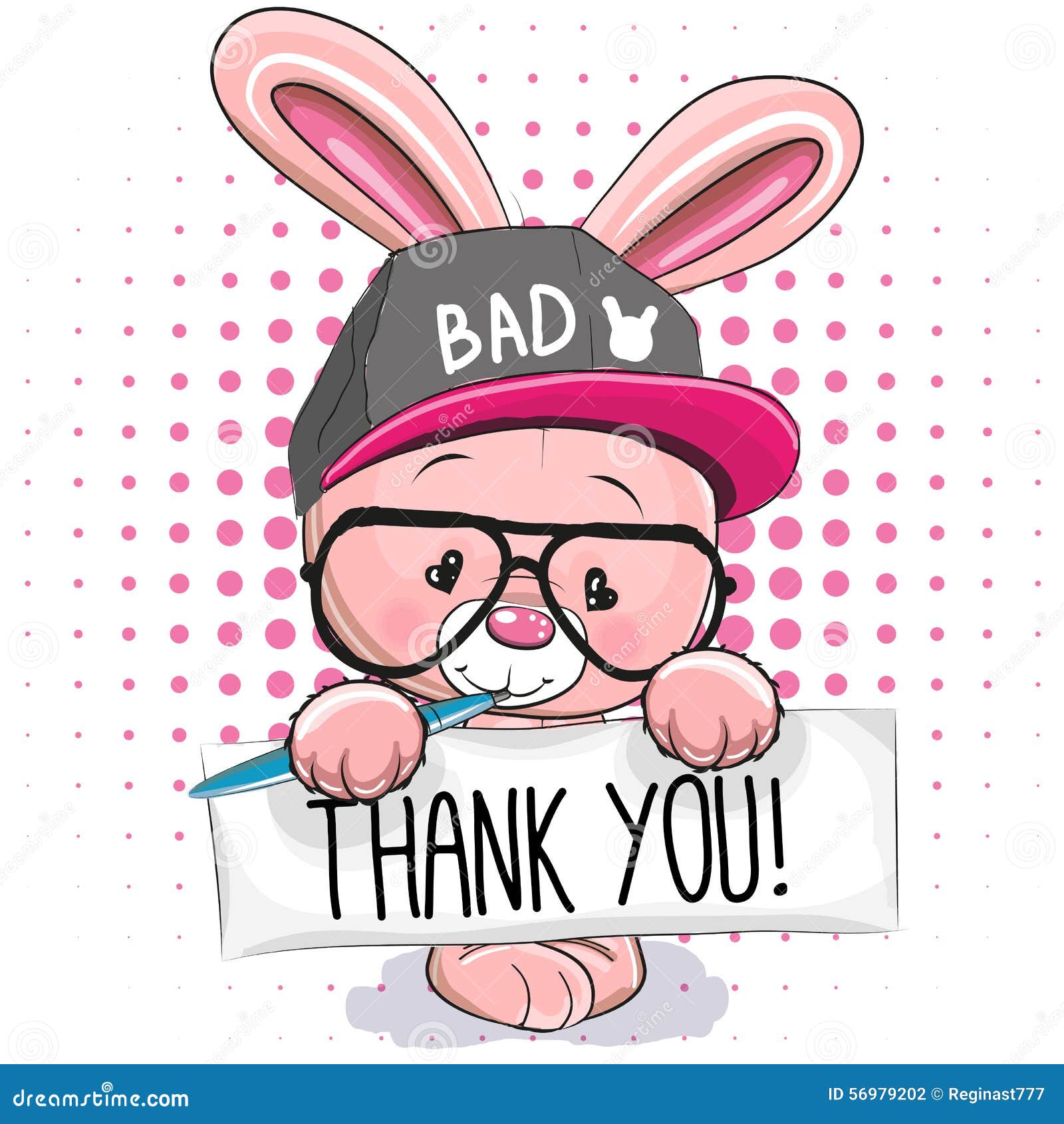 Cute rabbit stock vector. Illustration of thanks, cute - 56979202