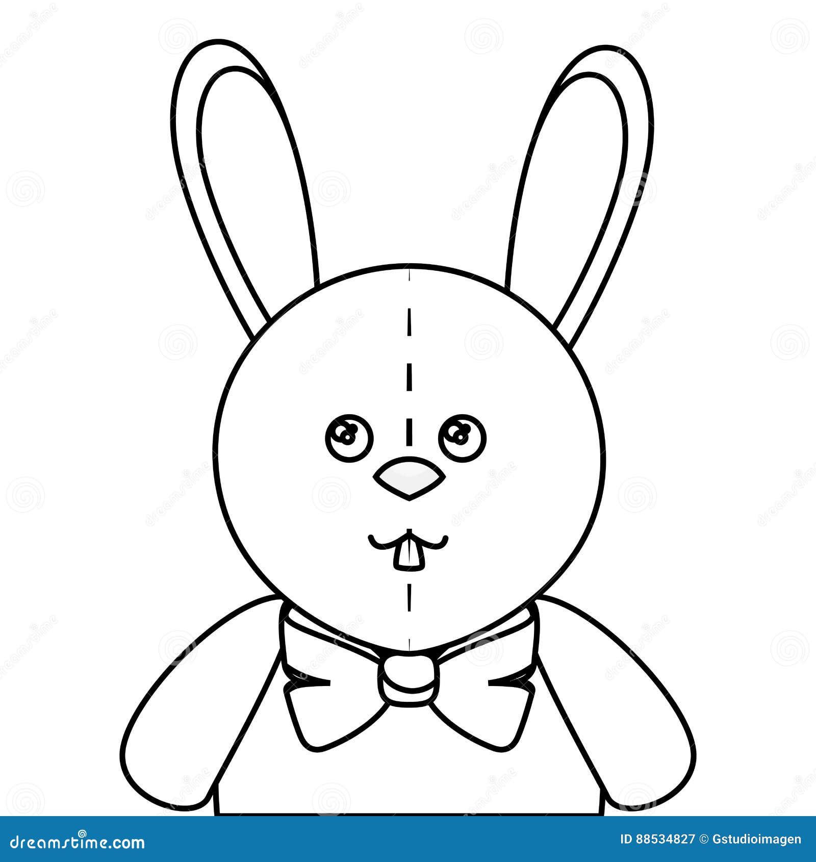 Cute rabbit plush doll stock vector. Illustration of cartoon - 88534827
